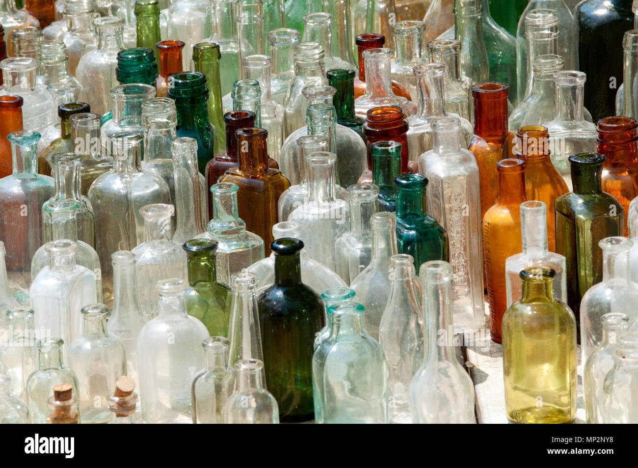 Empty Glass Bottles Stock Photo - Alamy
