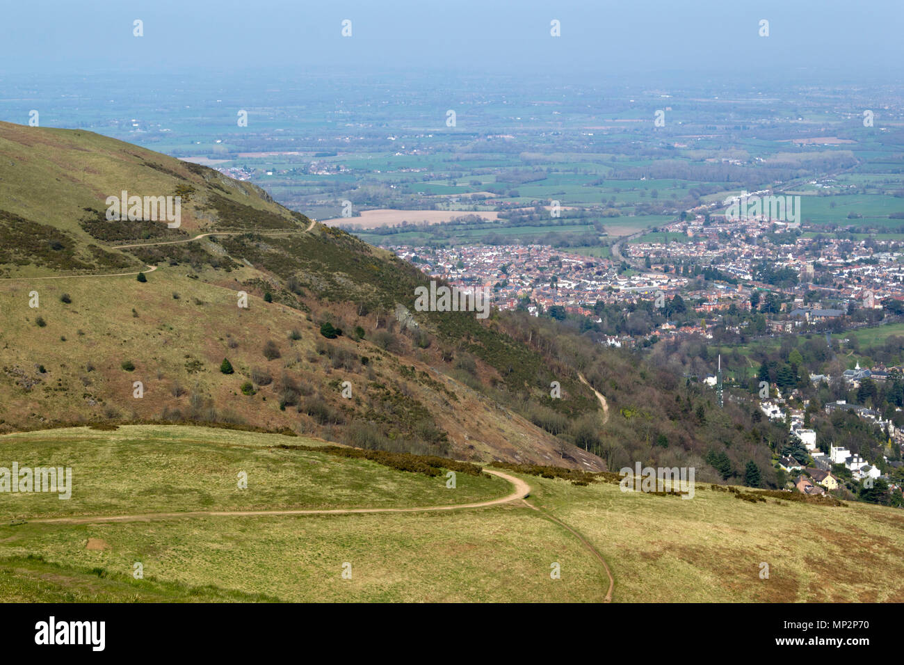 A view from Worcestershire Beacon showing some of the network of ...