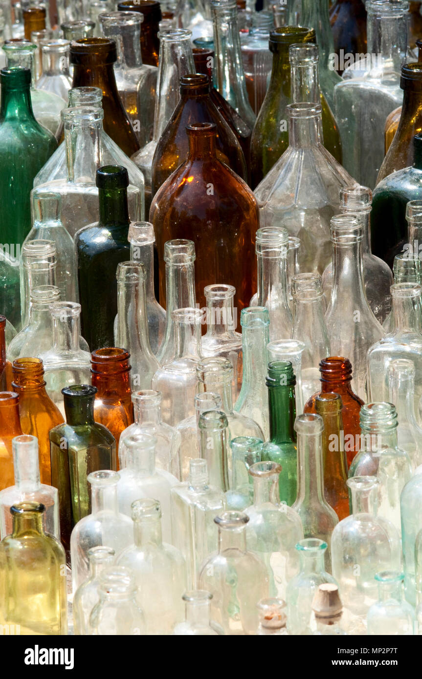 Empty Glass Bottles Stock Photo - Alamy