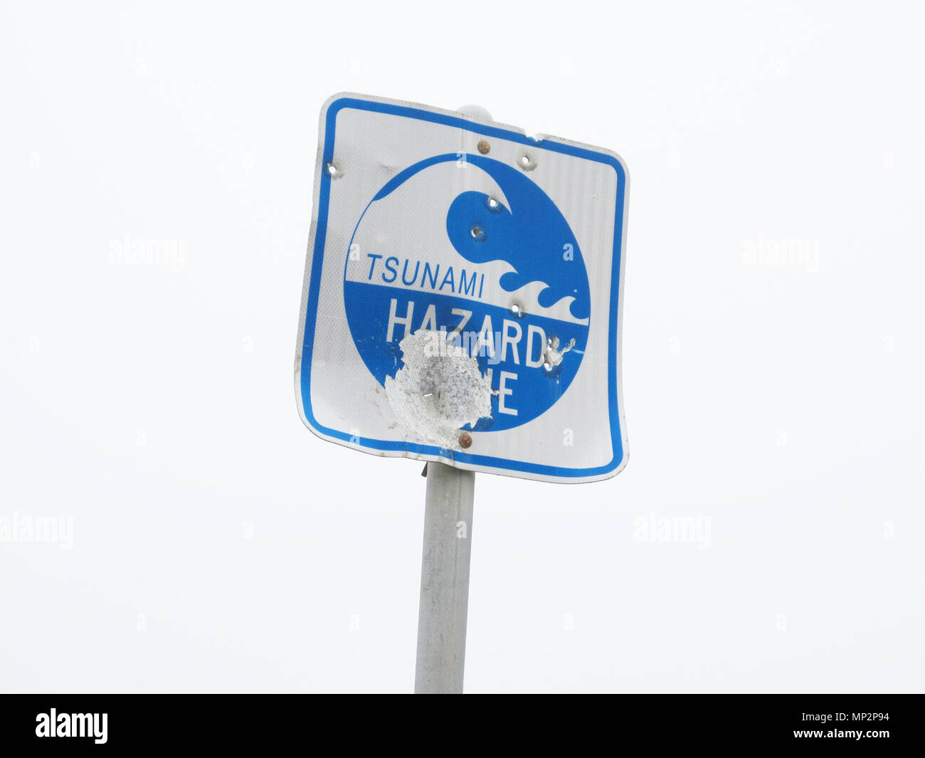 Tsunami information and warning sign hi-res stock photography and ...