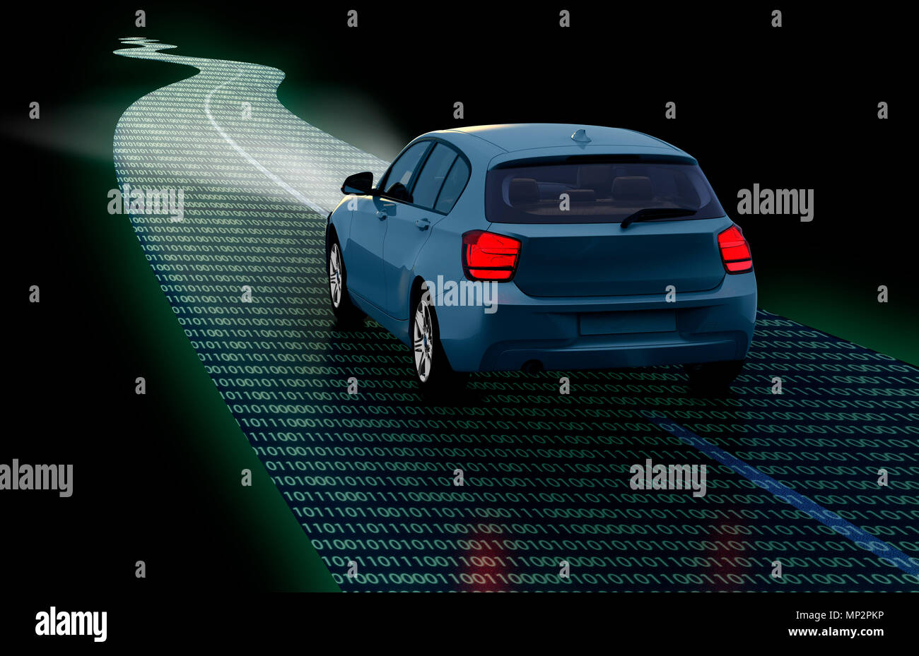 concept of a self-driving modern car , 3d illustration Stock Photo - Alamy