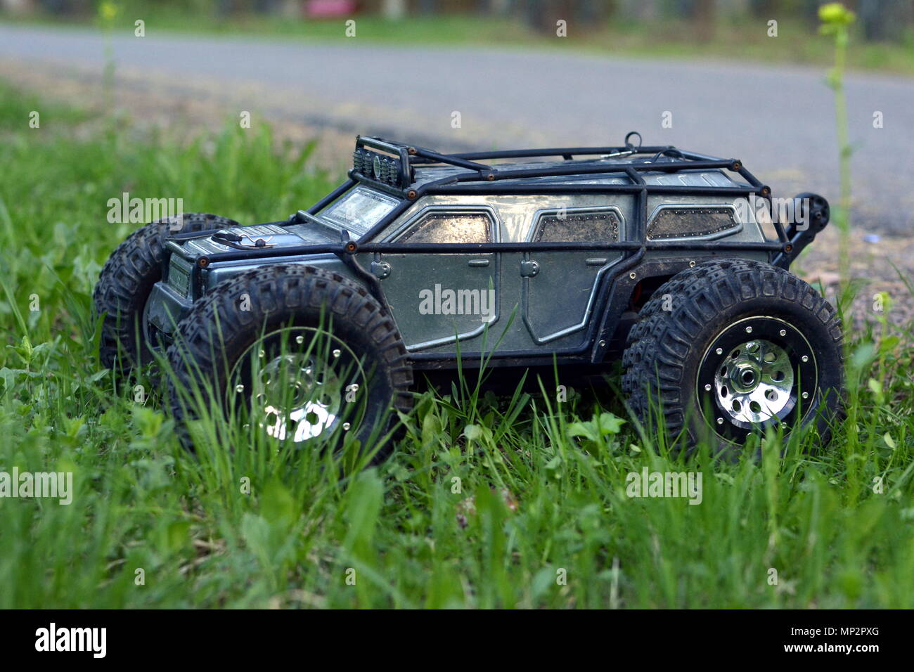 car radio control on a background of green grass Stock Photo - Alamy