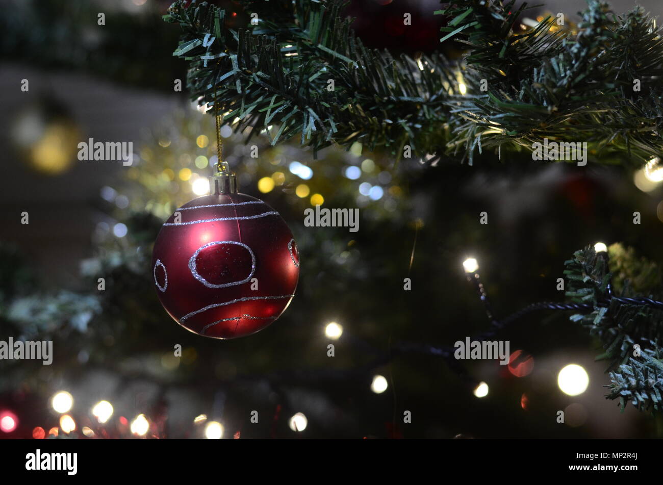 Christmas bauble on tree Stock Photo - Alamy