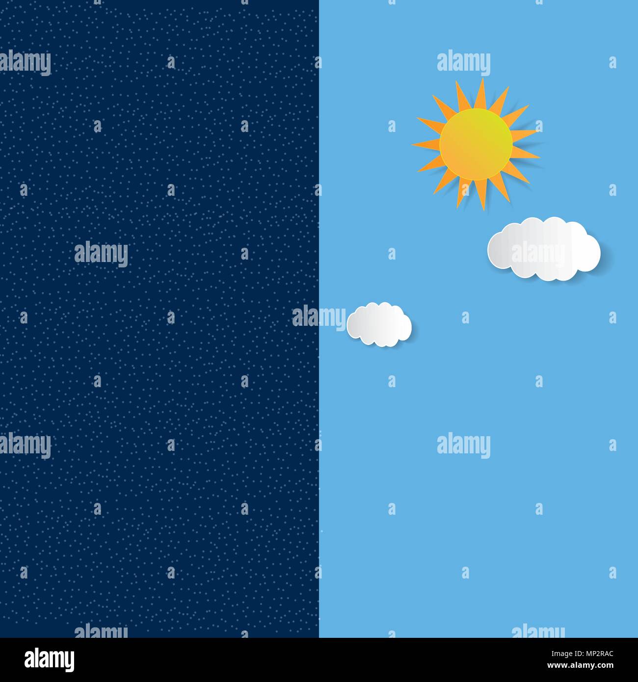 Sun, moon and stars. Day and night vector banners isolated Stock Vector ...