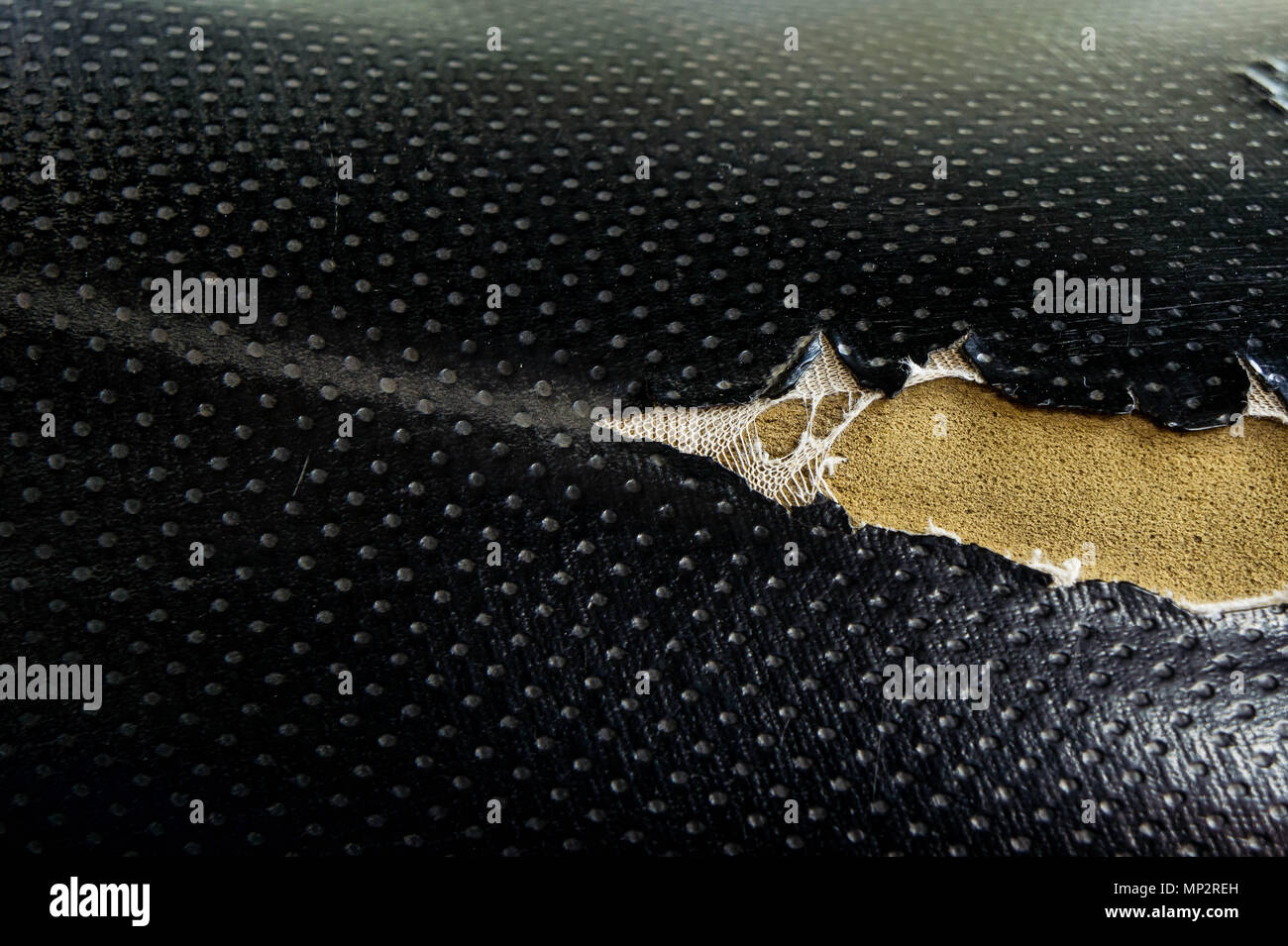 Leather upholstery . Leather seat is worn out Stock Photo - Alamy