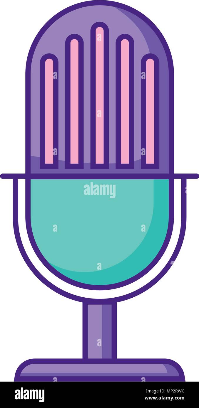 retro microphone icon over white background, vector illustration Stock ...