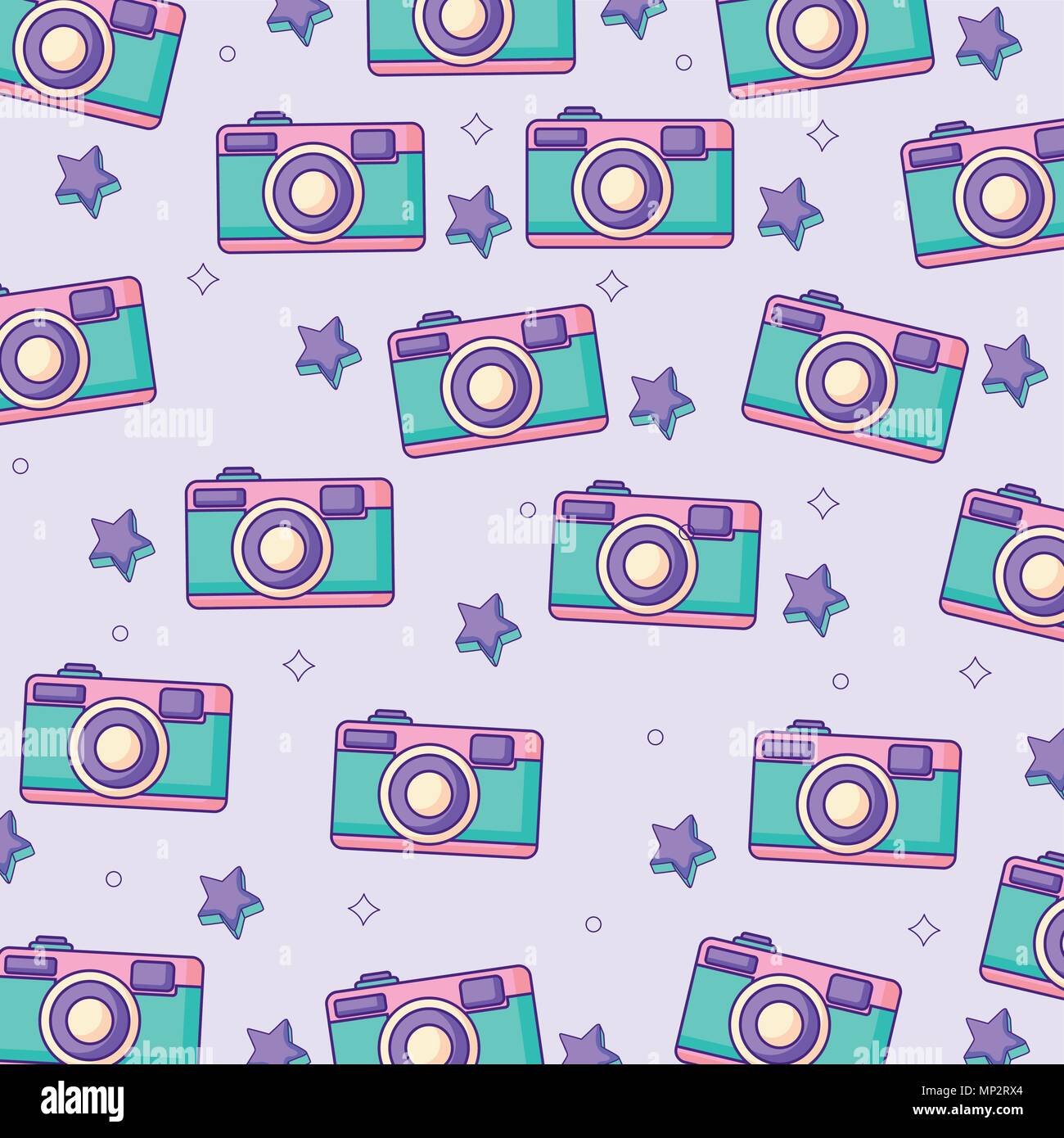 background of photographic cameras pattern, vector illustration Stock ...