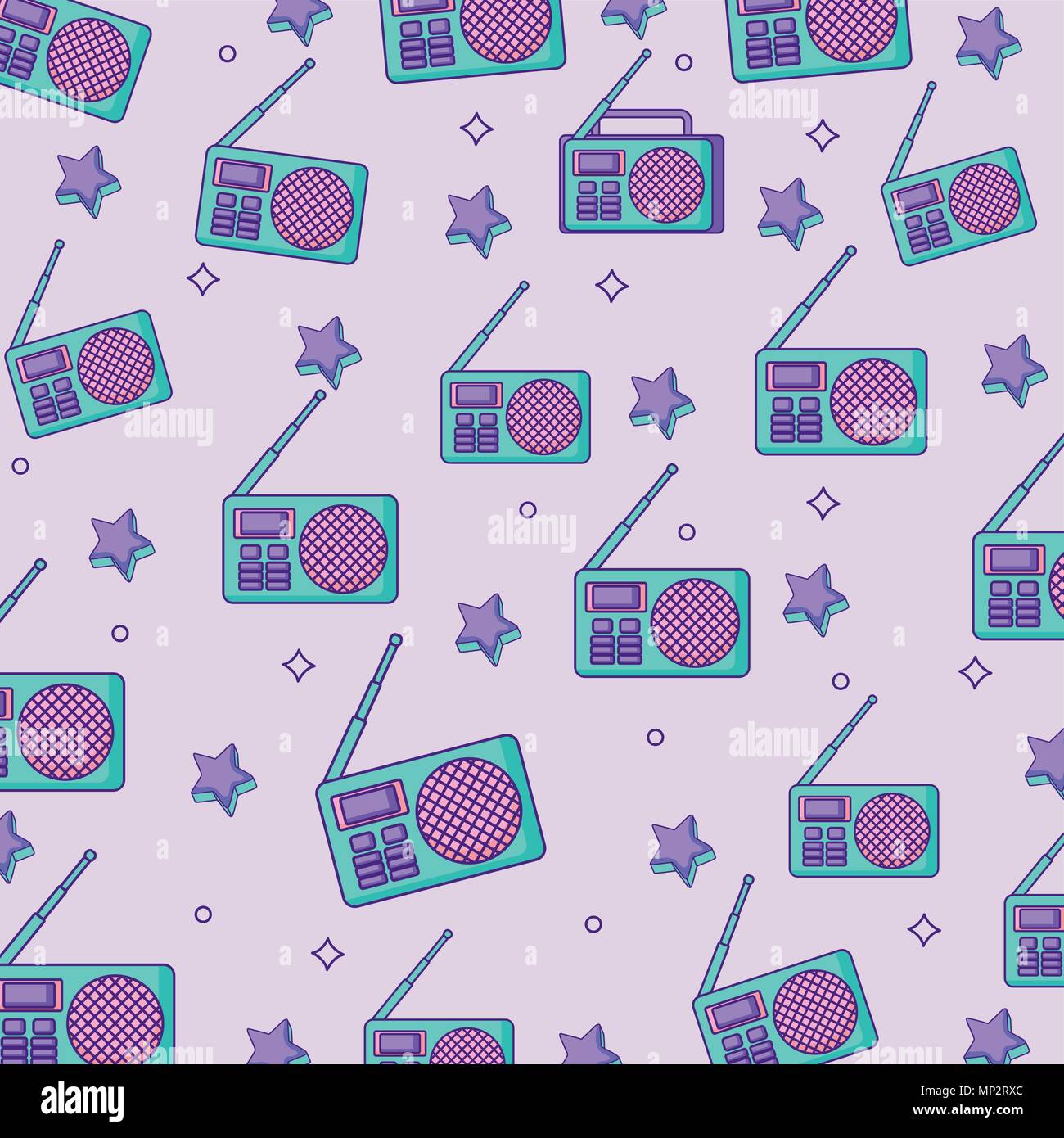 backgrorund of retro radio pattern, vector illustration Stock Vector ...