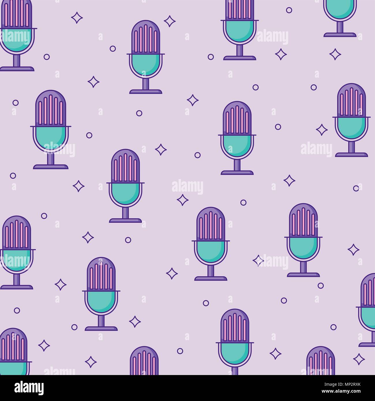 background of retro microphone pattern, vector illustration Stock ...