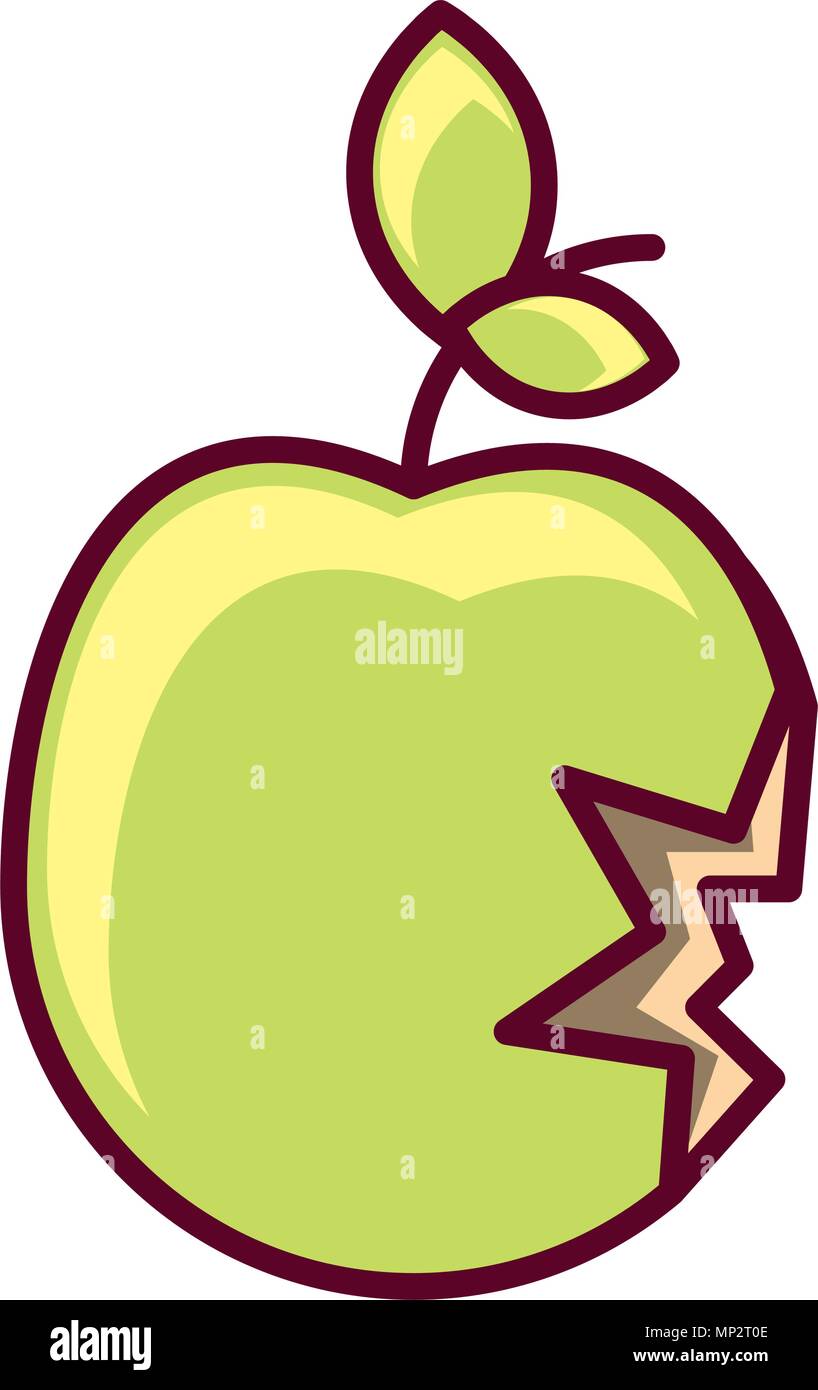bitten apple icon over white background, vector illustration Stock ...