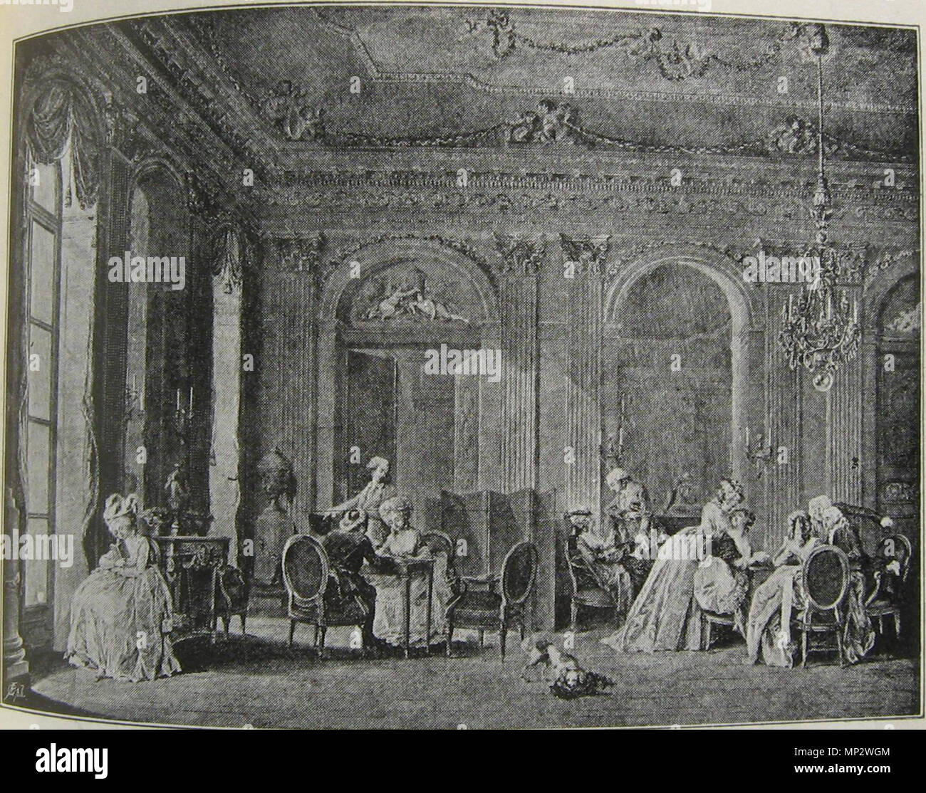 L'Assemblee au Salon . English: L´assemblée au salon. Interior from ...