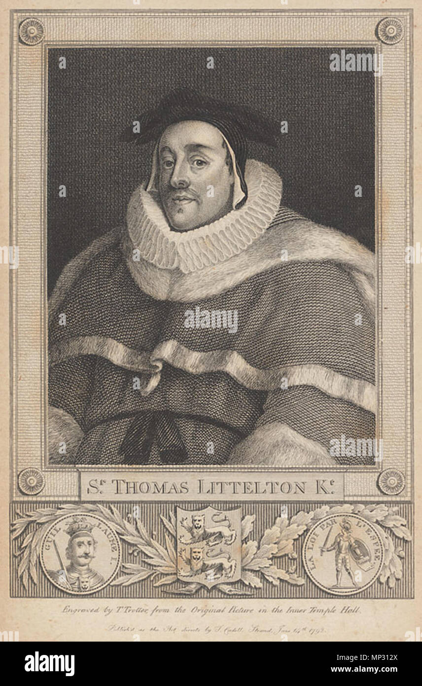 English: Sr. Thomas Littleton Kt. Engraved by T. Trotter from the ...