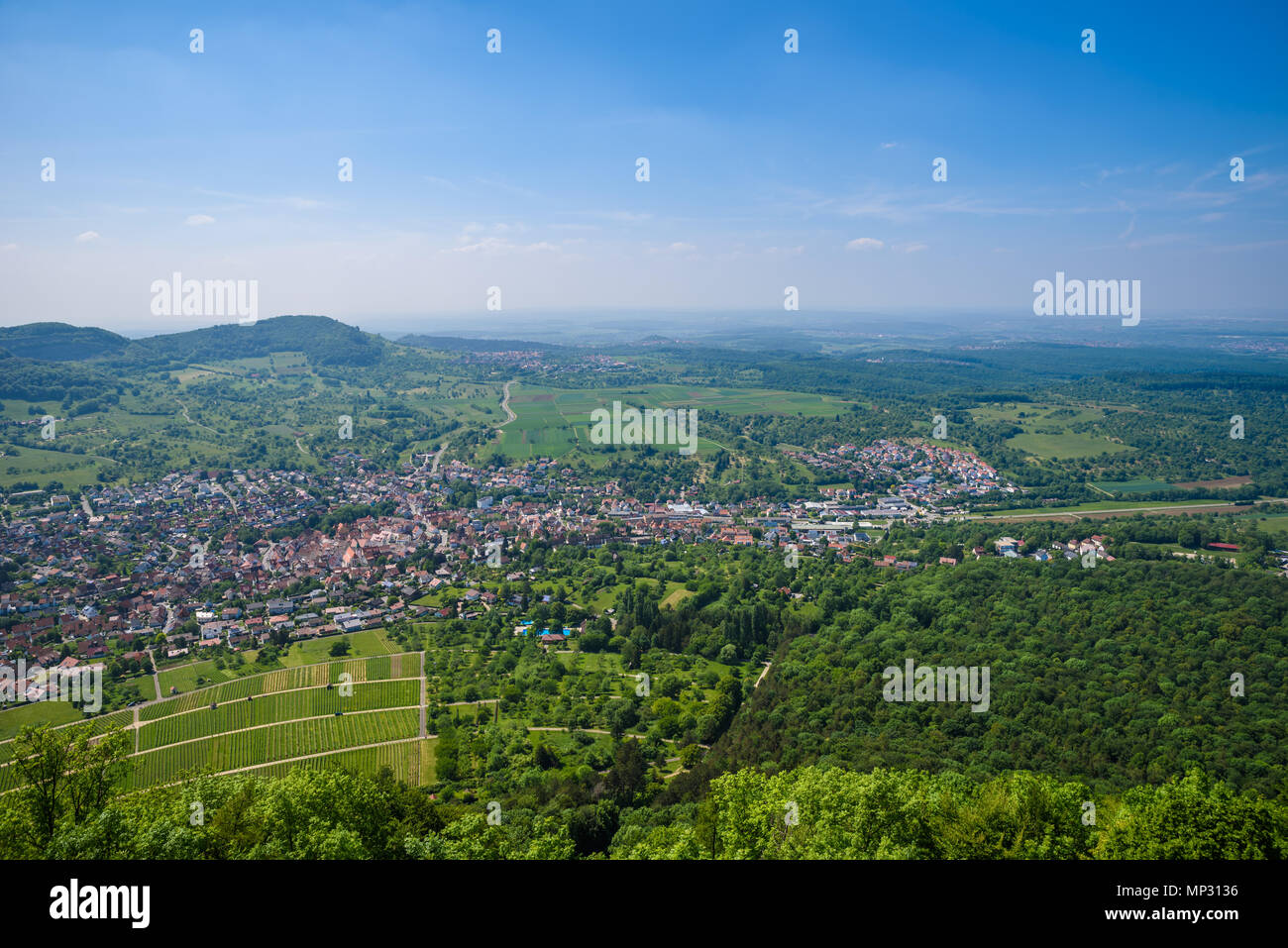 Landscape at the castle Hohenneuffen at Beuren, Swabian Alb, Germany ...