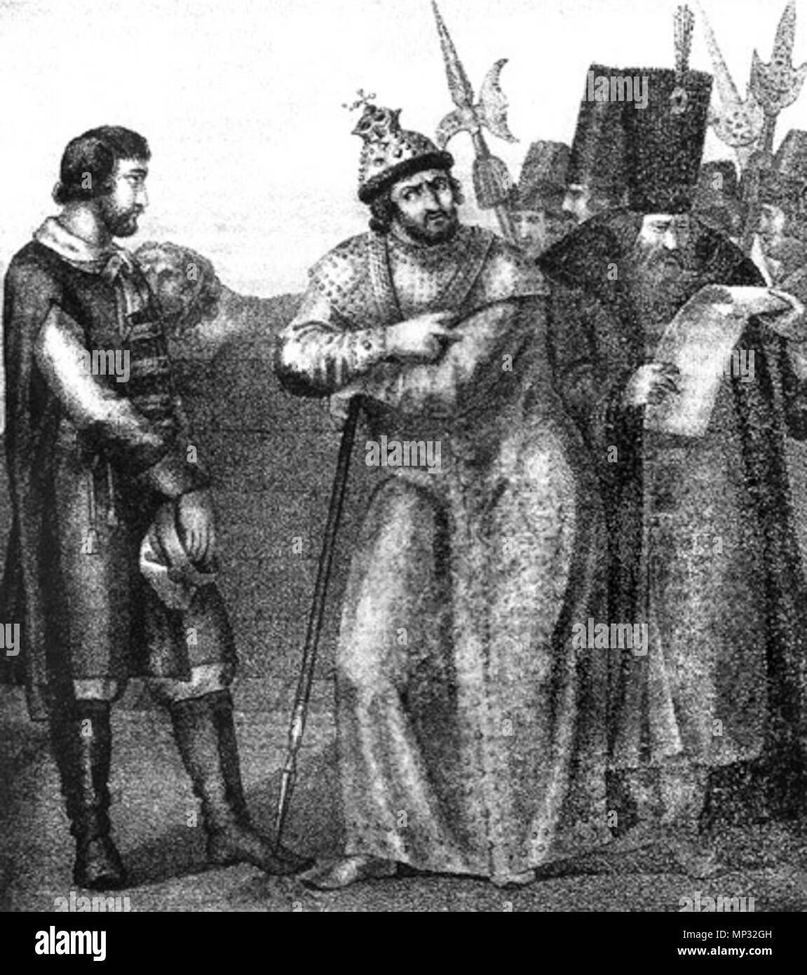 . English: Ivan the Terrible listens to a letter from Andrew Kurbsky ...