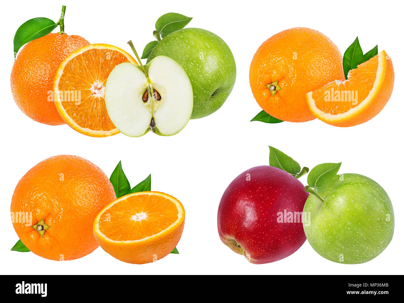 apple and orange isolated on white background Stock Photo - Alamy