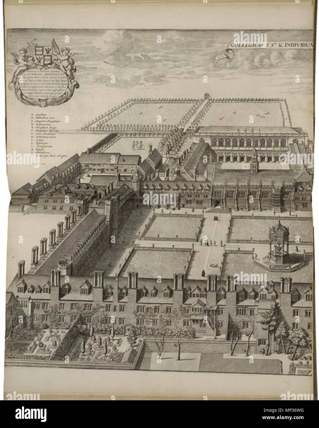17th century illustration of trinity college hi-res stock photography ...