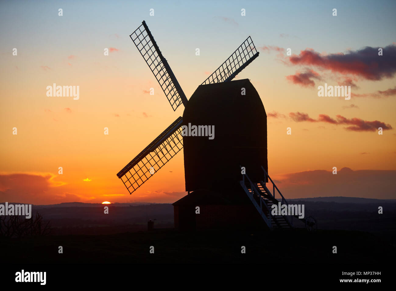 Sunset at Brill Windmill in Buckinghamshire Stock Photo - Alamy