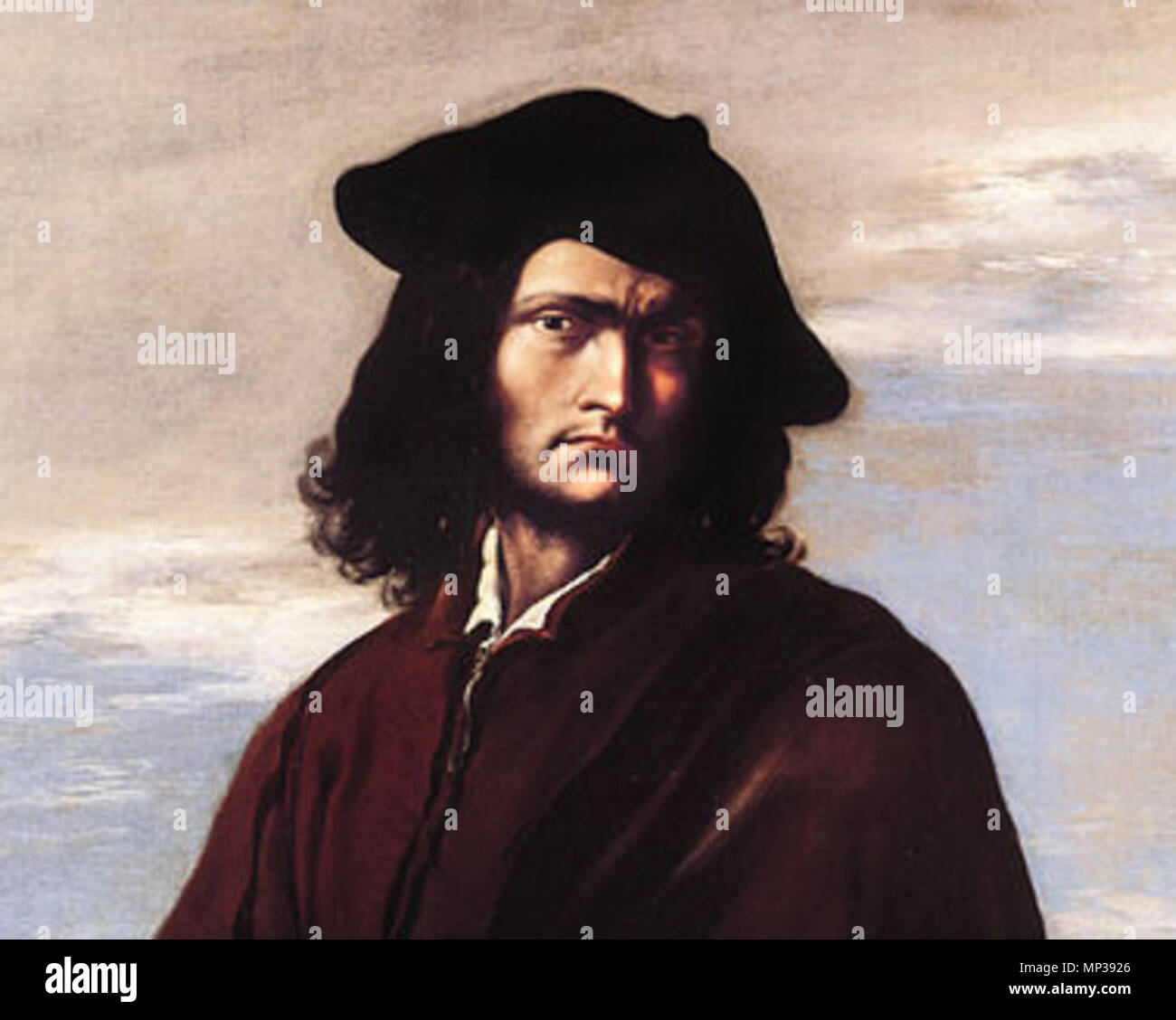 . English: Detail of self-portrait by Salvator Rosa circa 1645 . circa ...