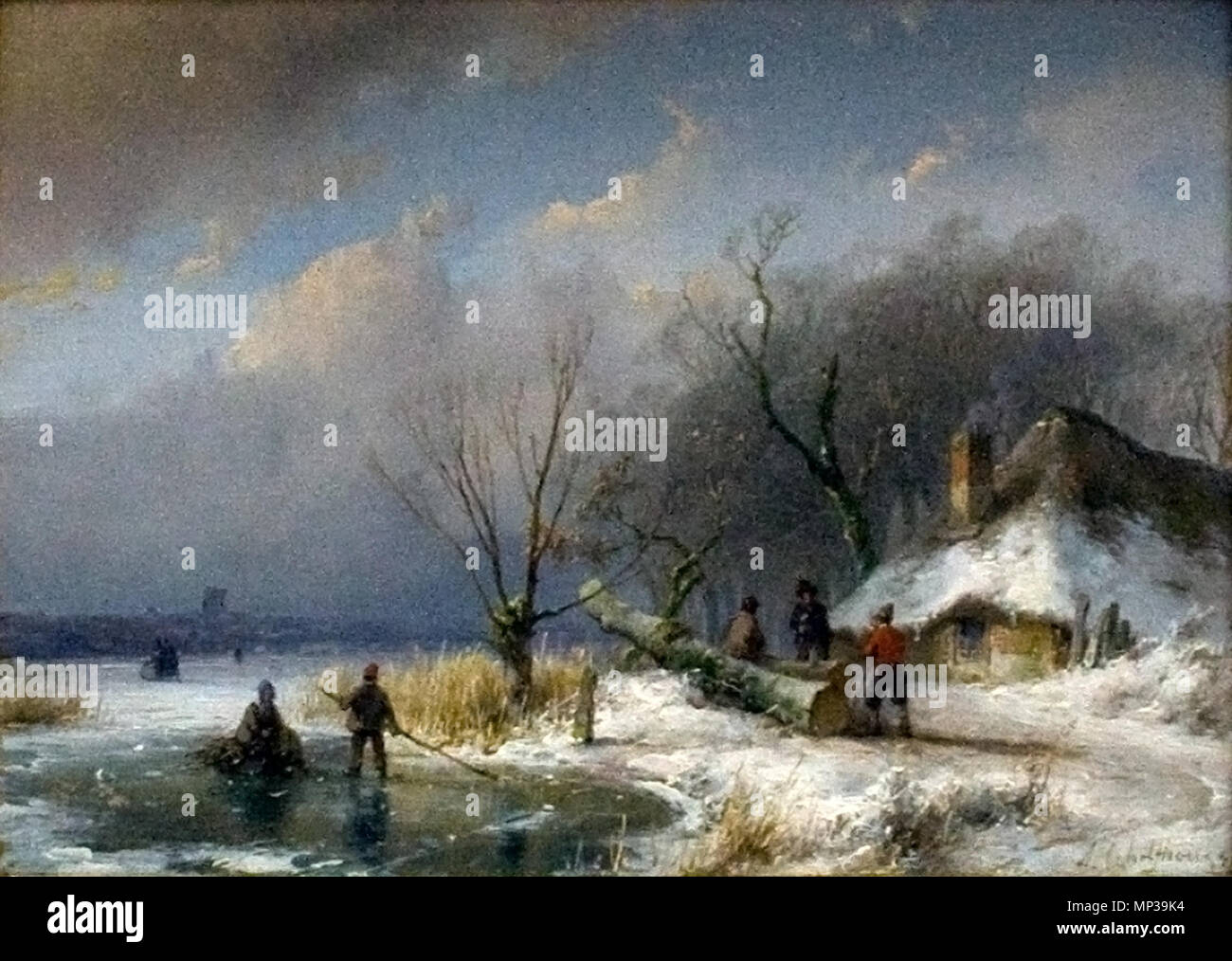 Winter landscape 1847. 1270 Winter landscape by Schelfhout Stock Photo ...