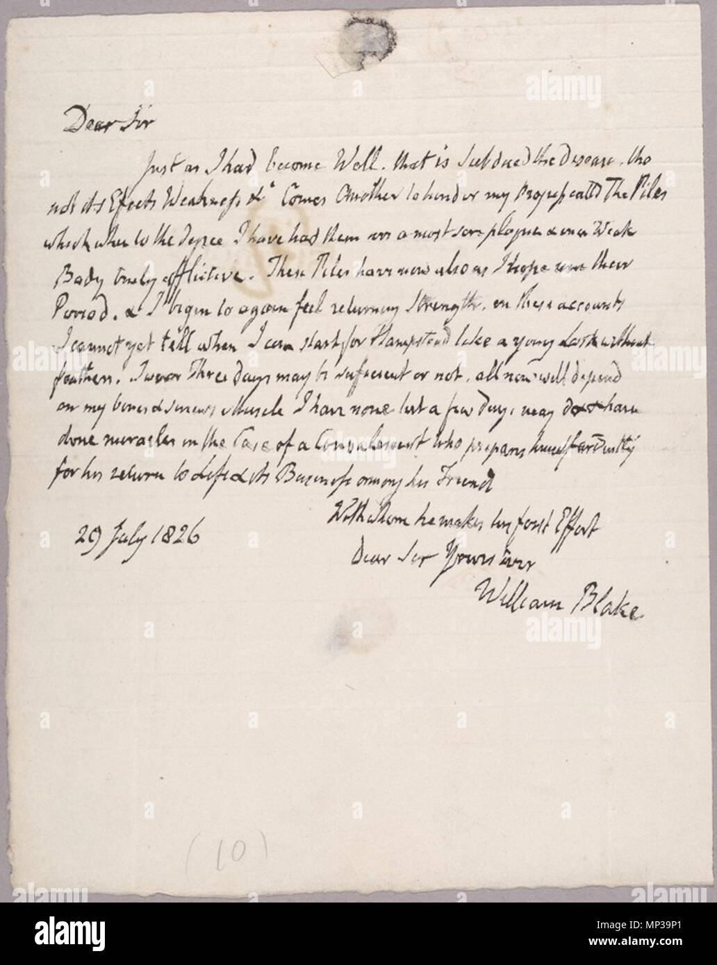 . English: Letter to John Linnell, 29 July 1826, object 2 . 17 November ...
