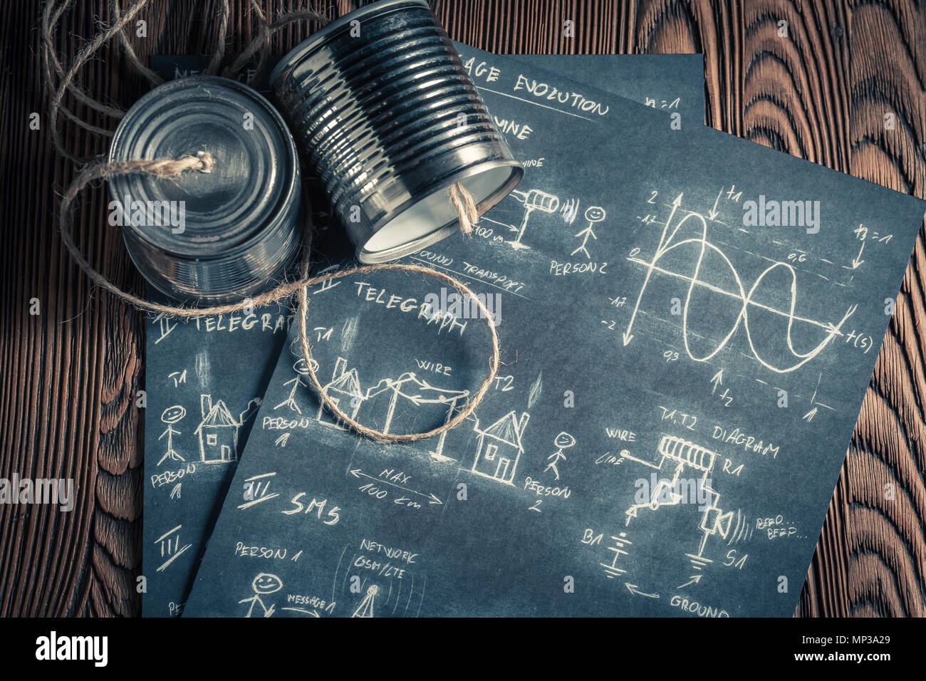 Wire telephone diagram hi-res stock photography and images - Alamy