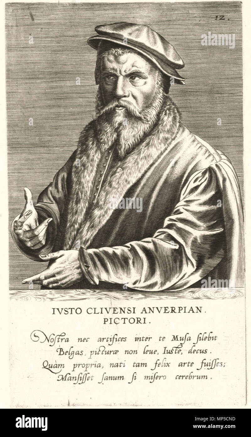 . English: Portrait of Joos van Cleve attributed to Jan Wierix ...