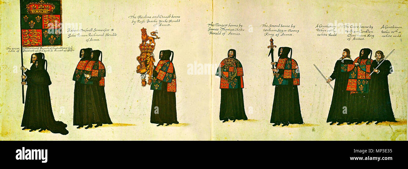 . English: Funeral procession of Elizabeth I of England, 1603 ...