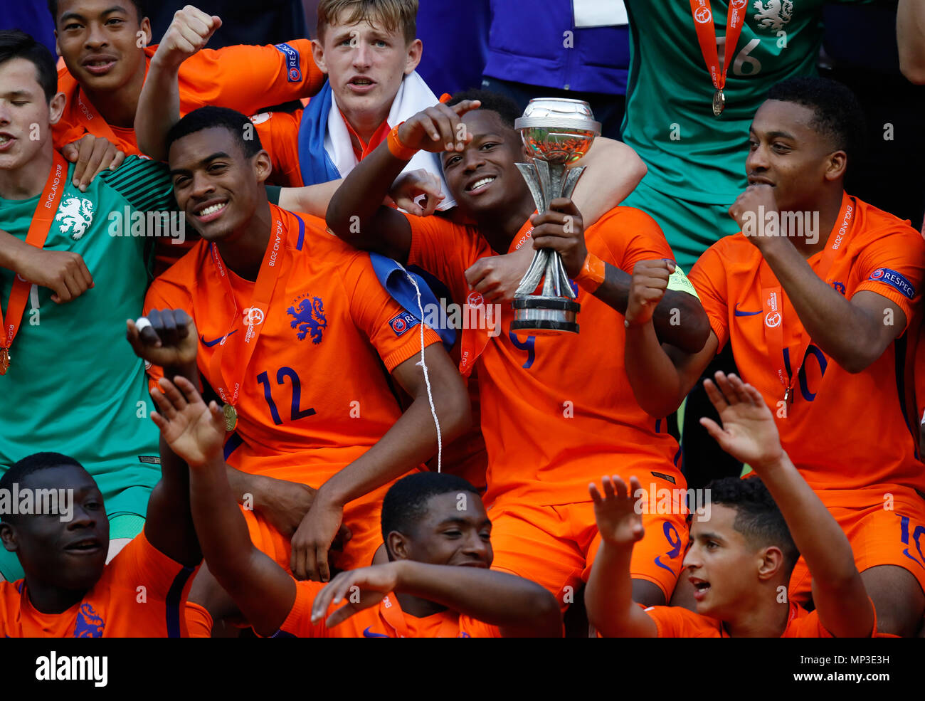 Netherlands' (left-right) Ryan Gravenberch, Daishawn Redan and Quinten ...
