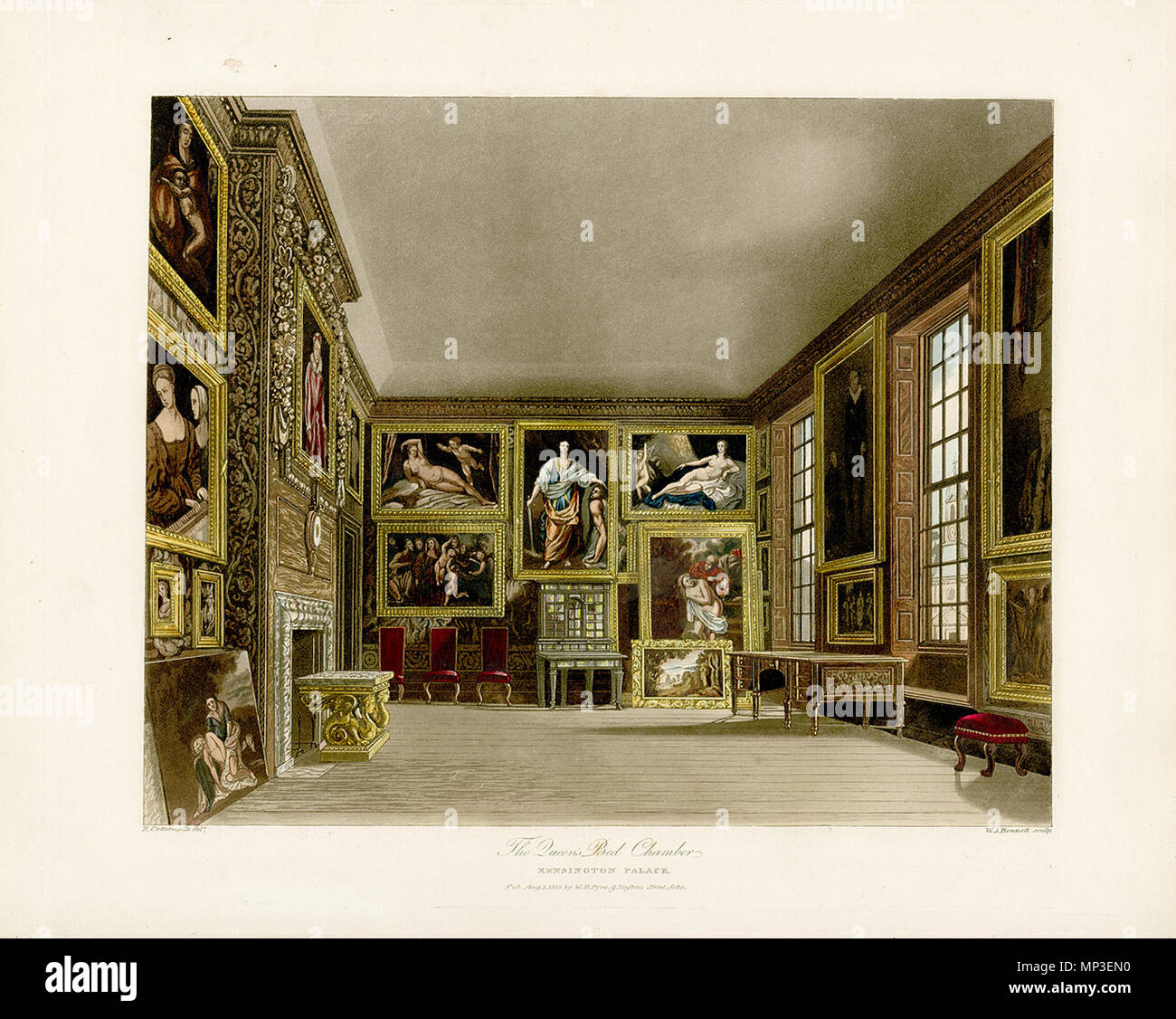 The Queens's Bed Chamber, Kensington Palace . English: A view of the ...