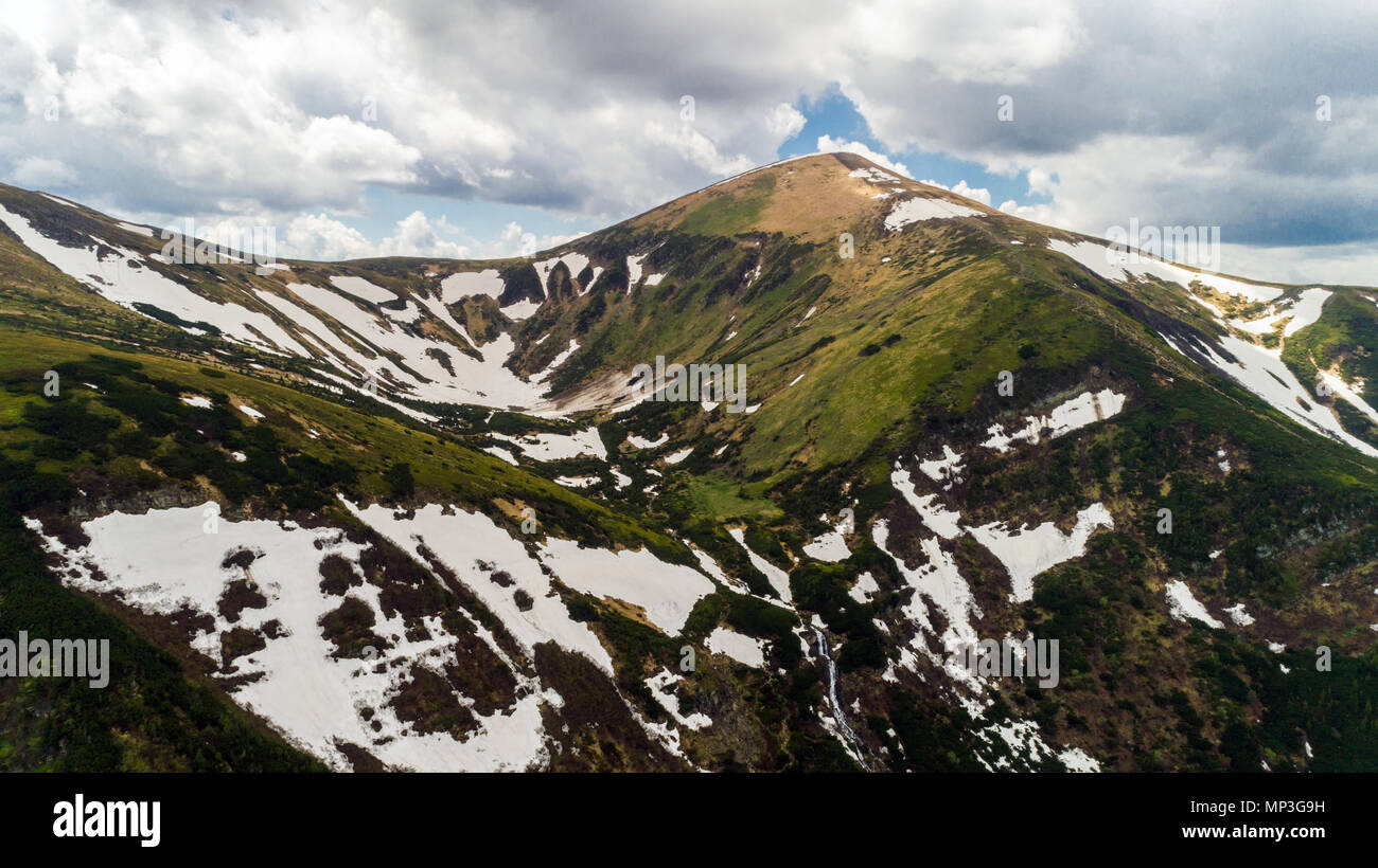 Aerial view of Mount Hoverla , Ukraine Carpathian mountains Stock Photo ...