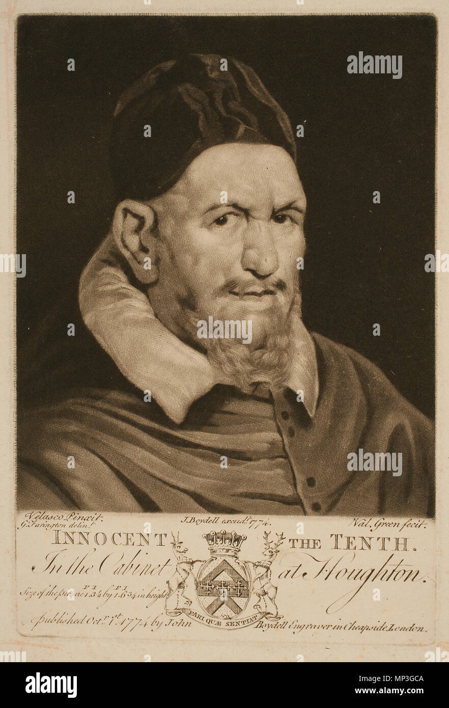 Inocencio X 1774. 1219 Valentine Green - retrato Inocencio X Stock ...