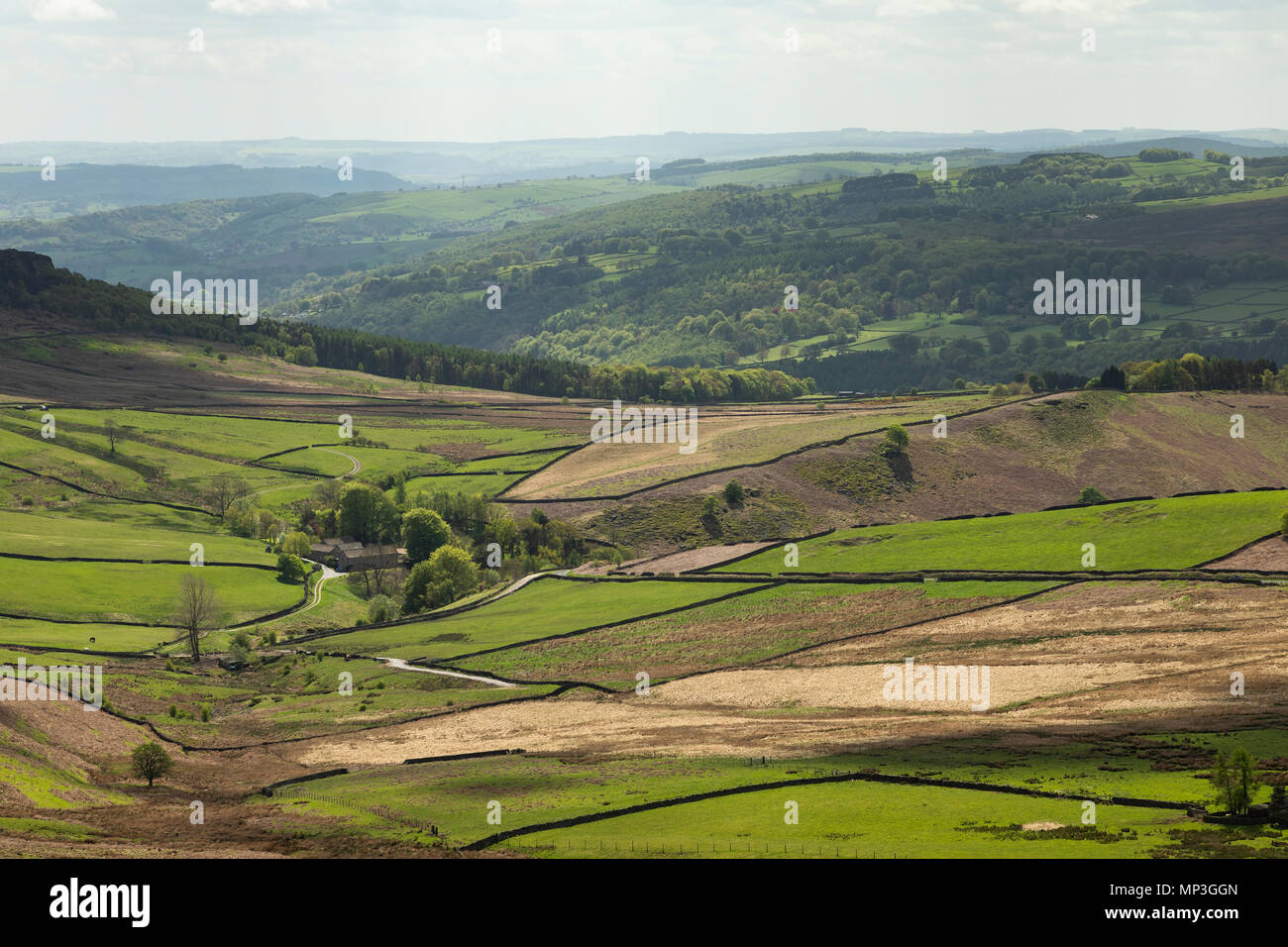 An image of a beautiful agricultural valley in Derbyshire, England, UK ...