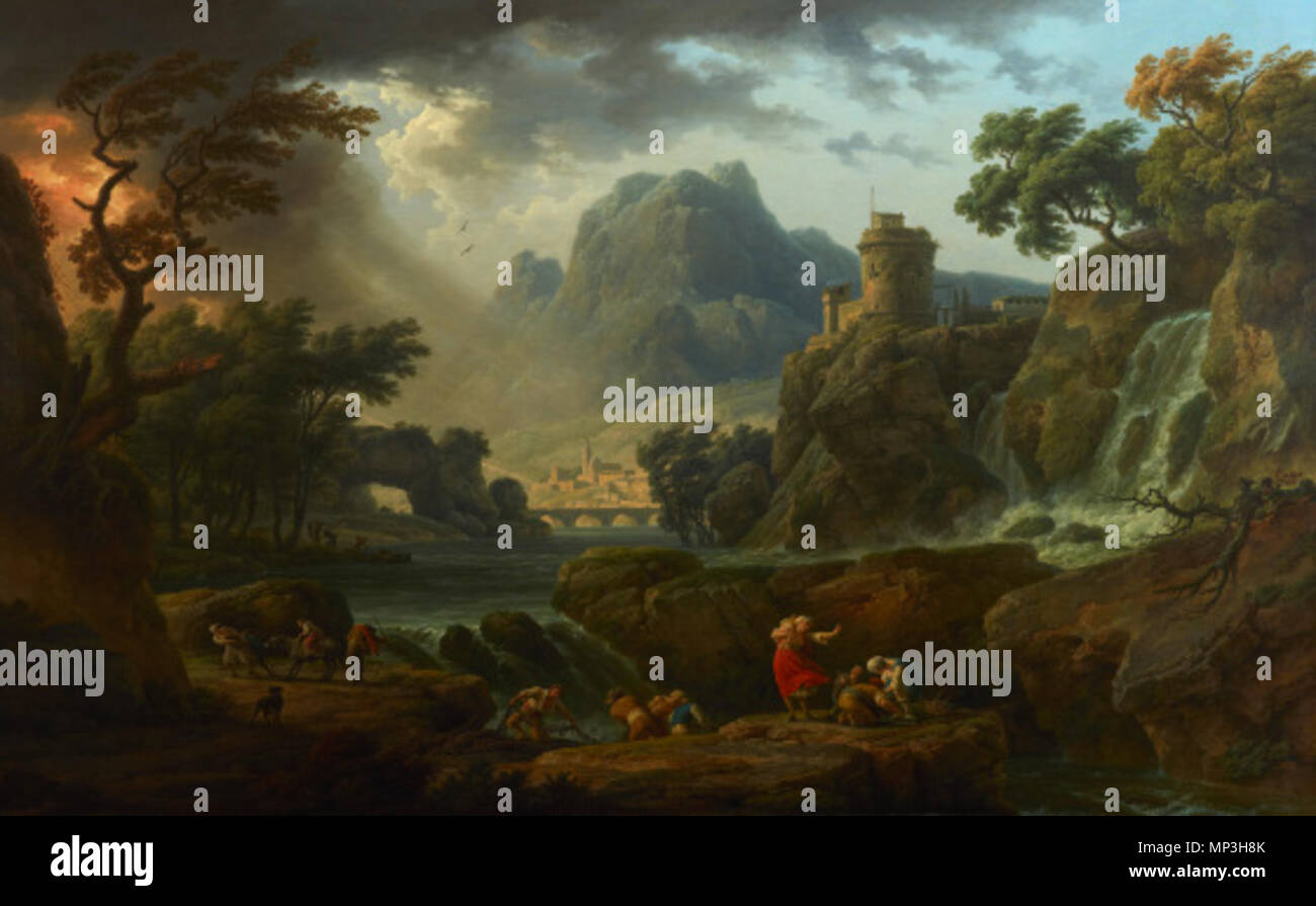 French: Paysage de montagne menacée par une tempête A Mountain ...