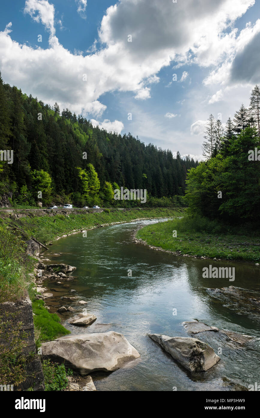 Aerial view of mountain river in summer Stock Photo - Alamy
