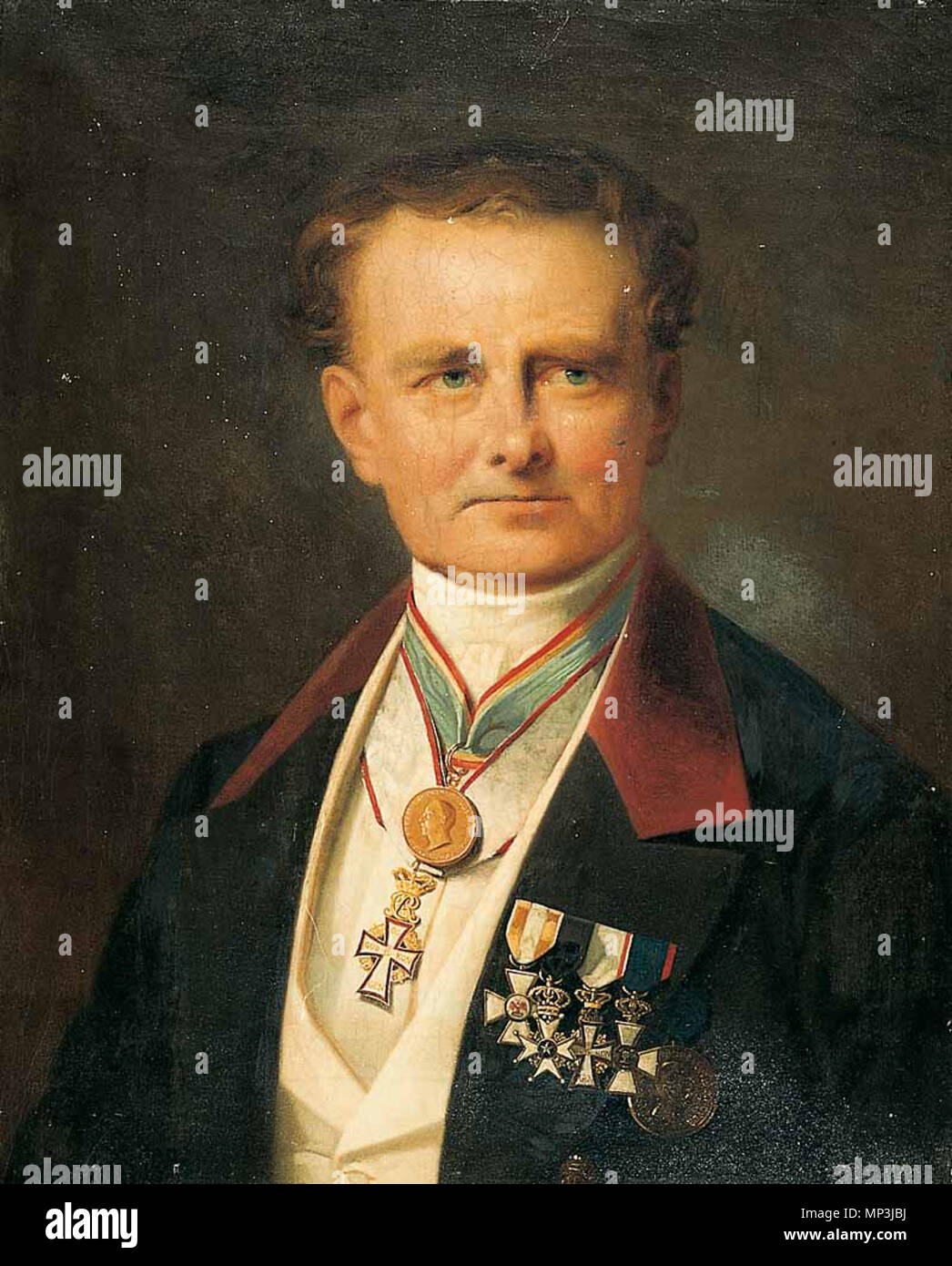 . English: Portrait of Georg Christian Friedrich Lisch with orders and ...