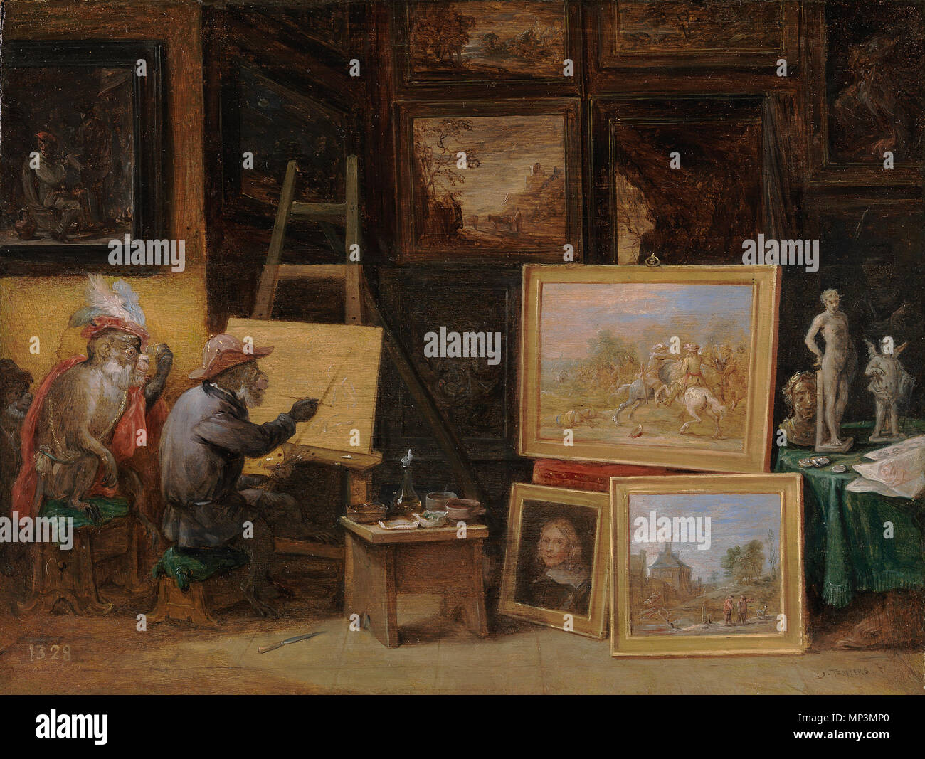 The Monkey Painter . Spanish: El mono pintor . circa 1660. 1165 Teniers ...