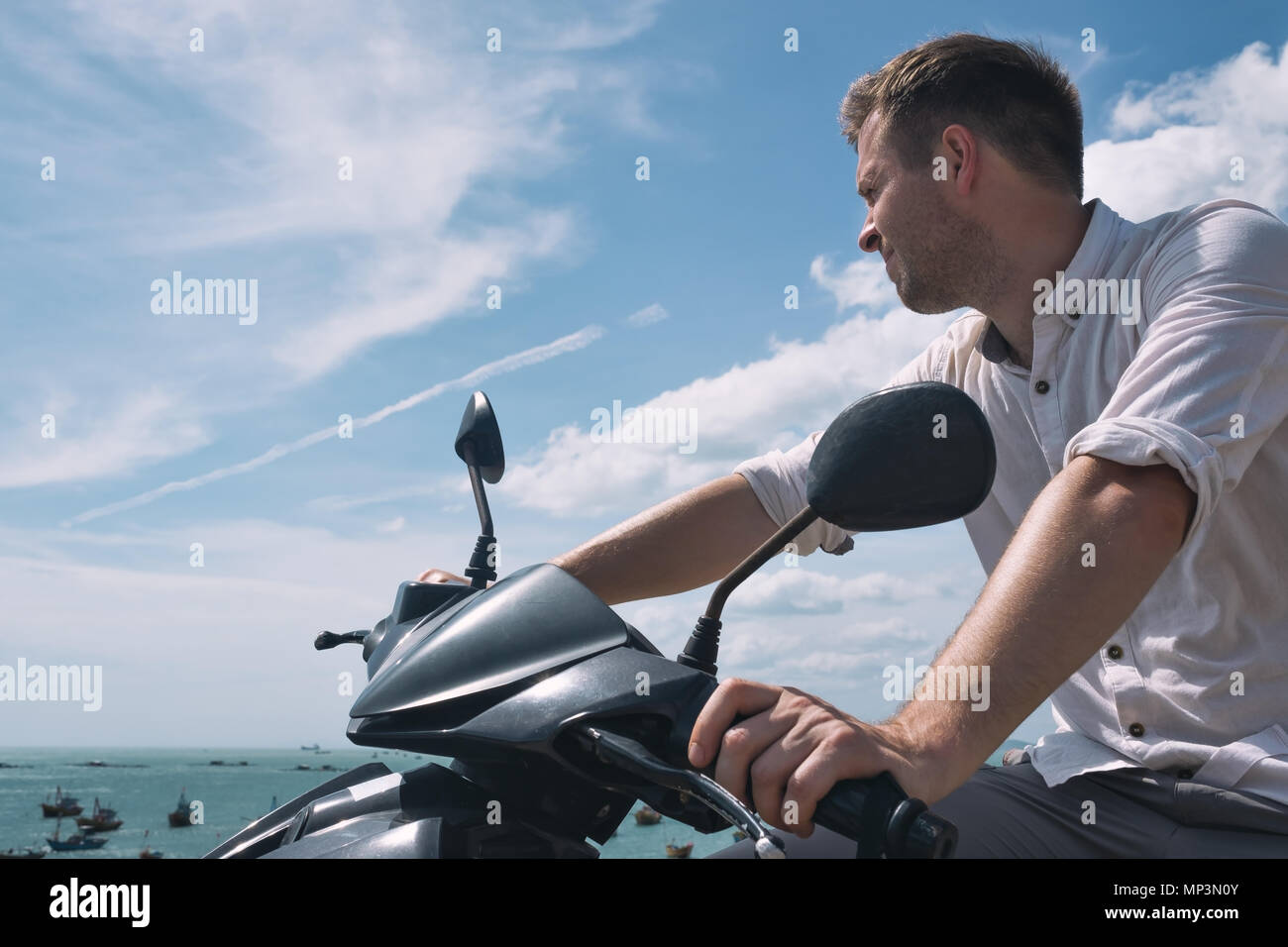 Without helmet hi-res stock photography and images - Alamy