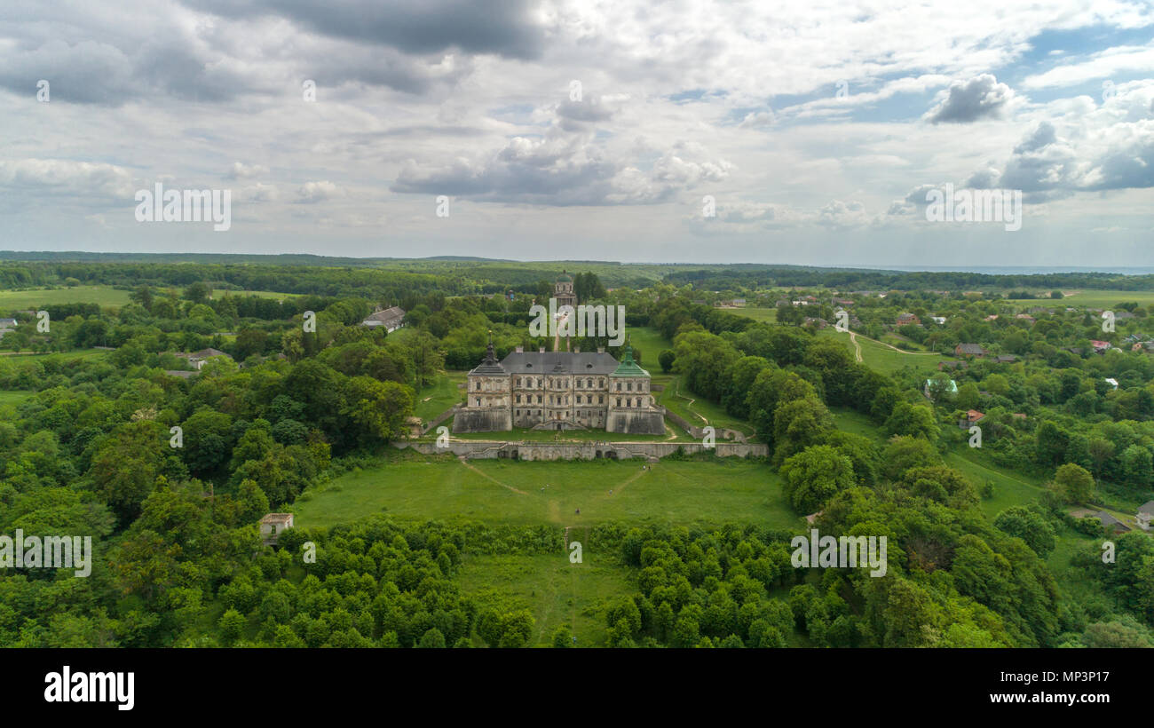 Pidhirtsi castle. View of the castle from the height of bird flight ...