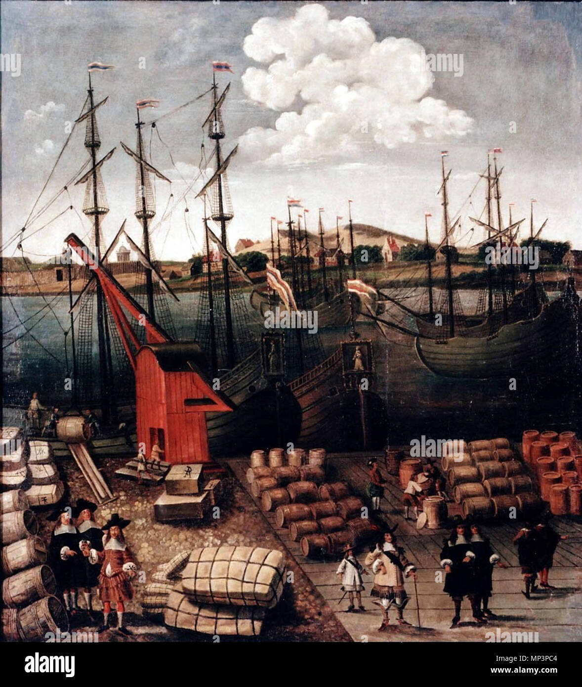 . English: Riga harbor in the late 17th century . between 1650 and 1700 ...