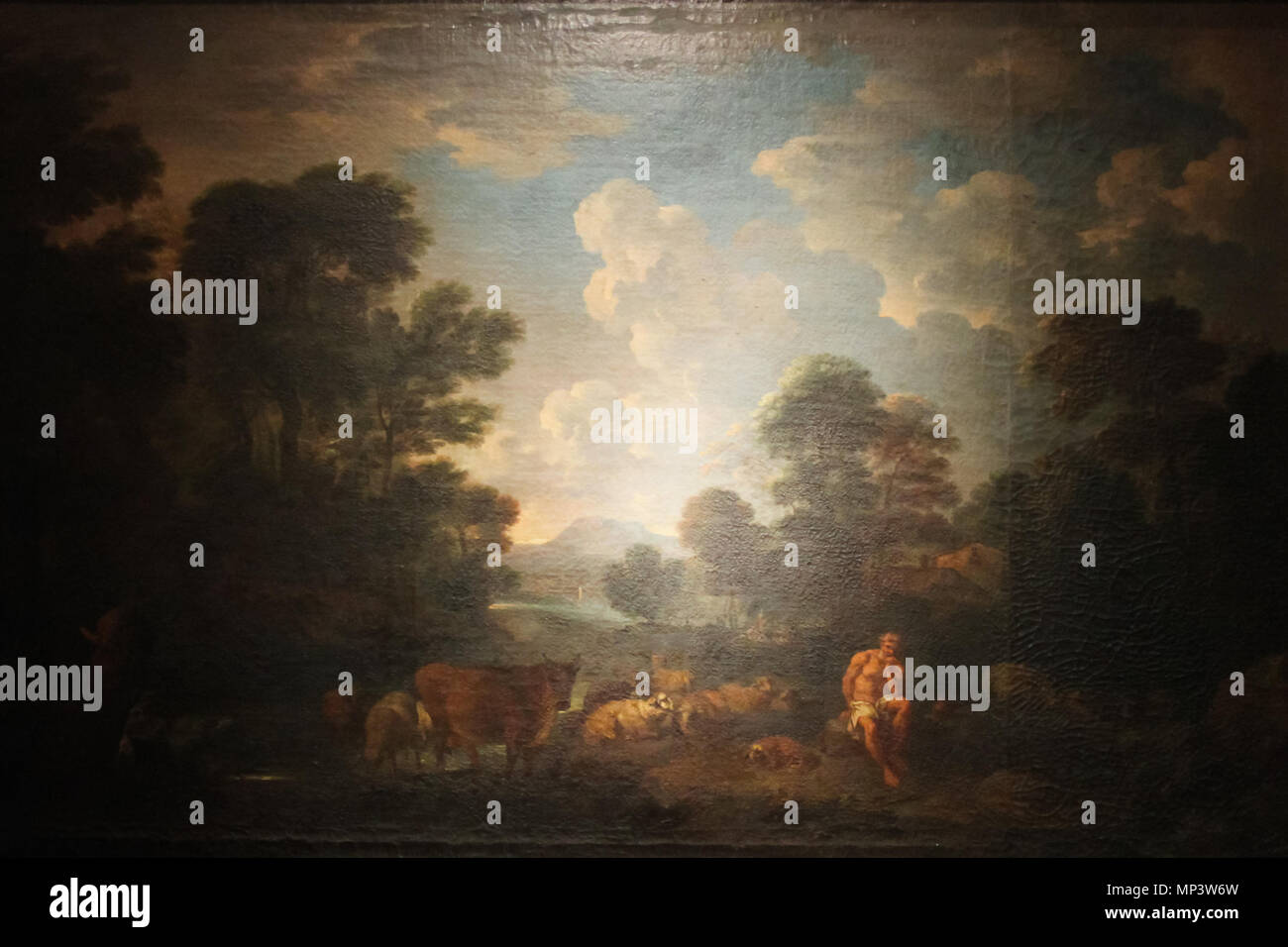 Landscape with a shepherd tending a herd . 1163 Tavella - Landscape ...