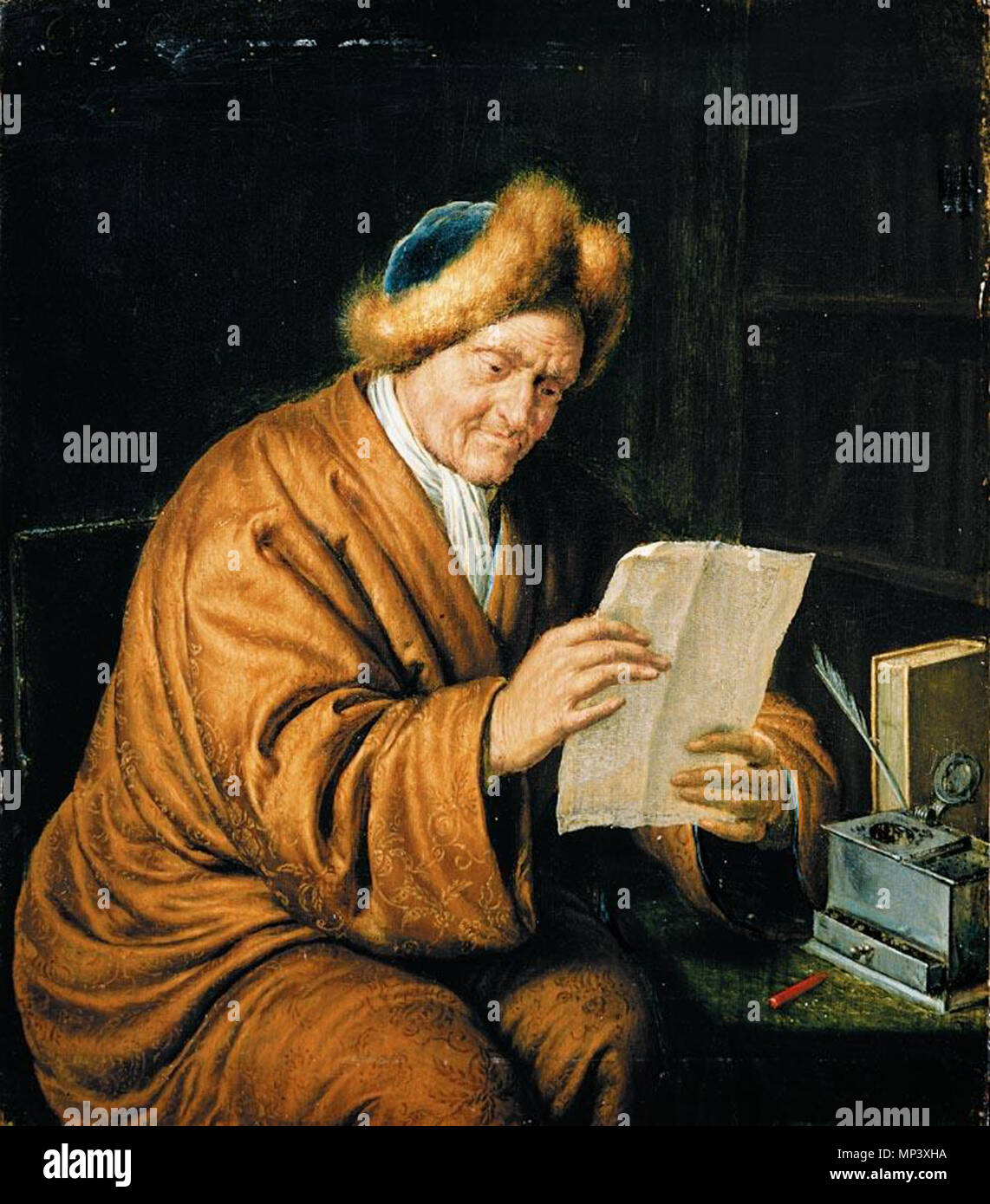 An Old Man Reading 1729. 1261 Willem van Mieris - An Old Man Reading ...