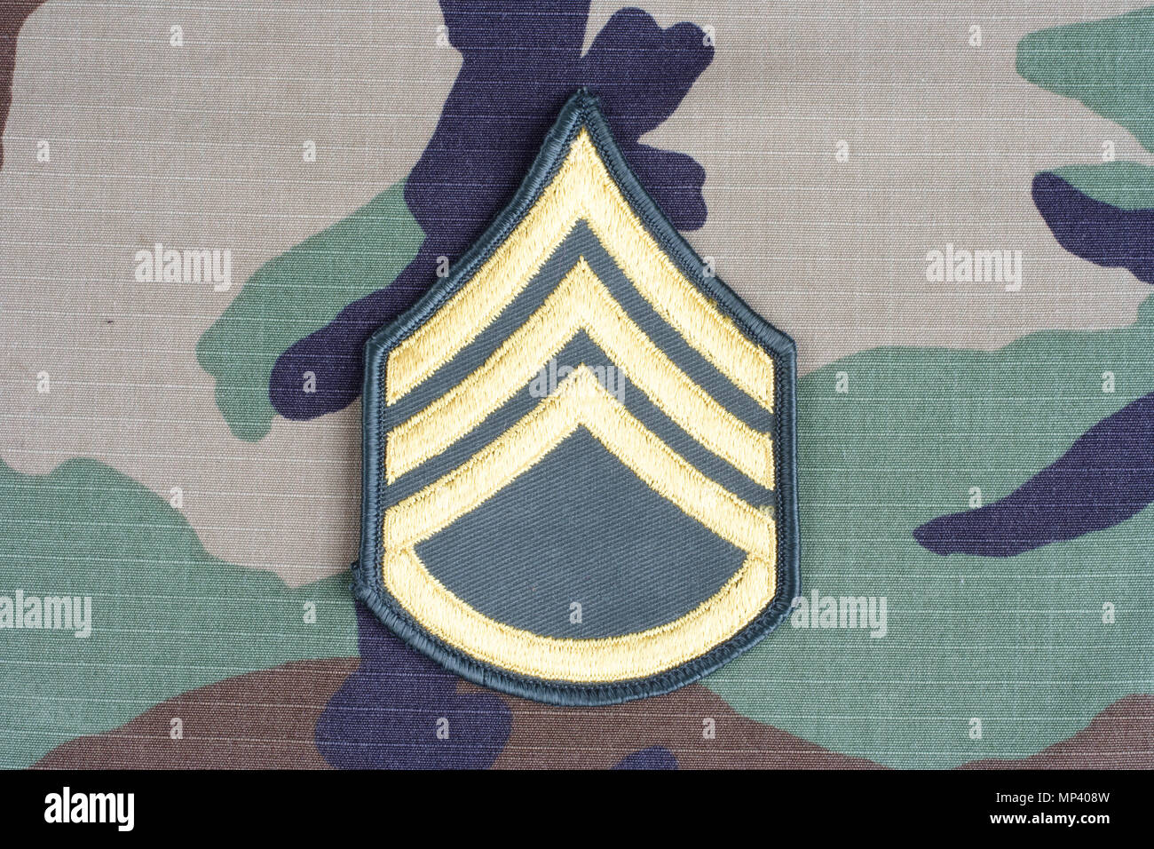 KIEV, UKRAINE - June 6, 2015. US ARMY Staff Sergeant rank patch on ...