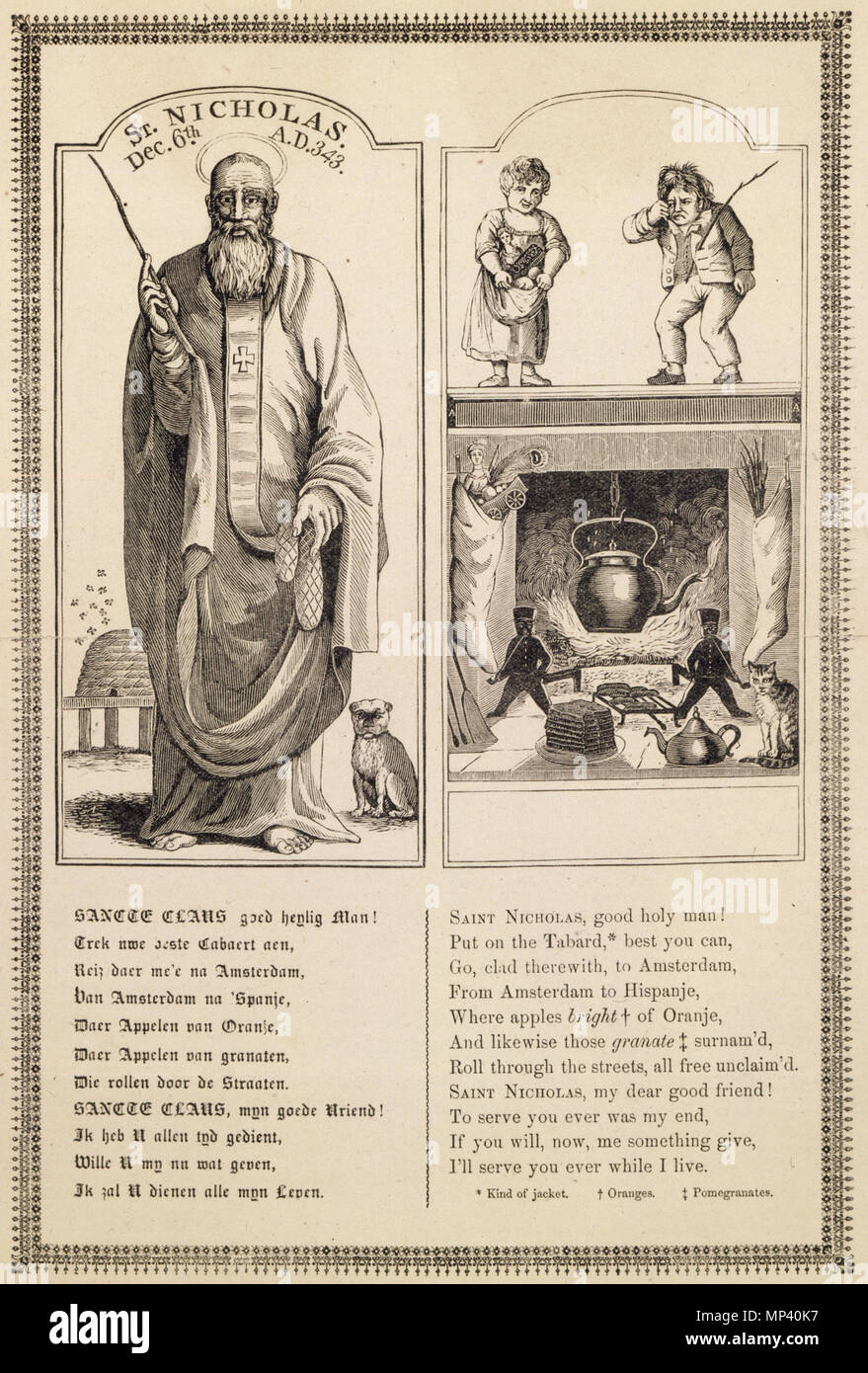 St. Nicholas. Dec. 6th. A.D. 343 *1810 . English: Print of St Nicholas ...