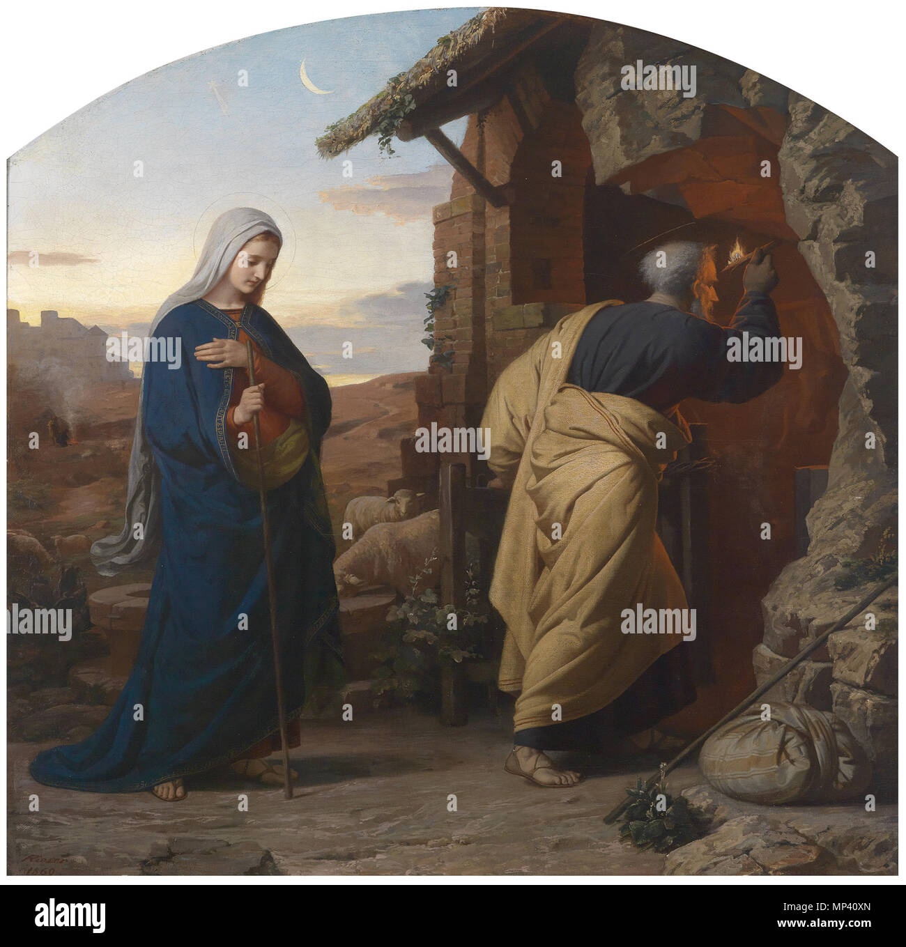 . German: Am Abend vor Christi Geburt . 1869. Michael Rieser (1828-1905 ...