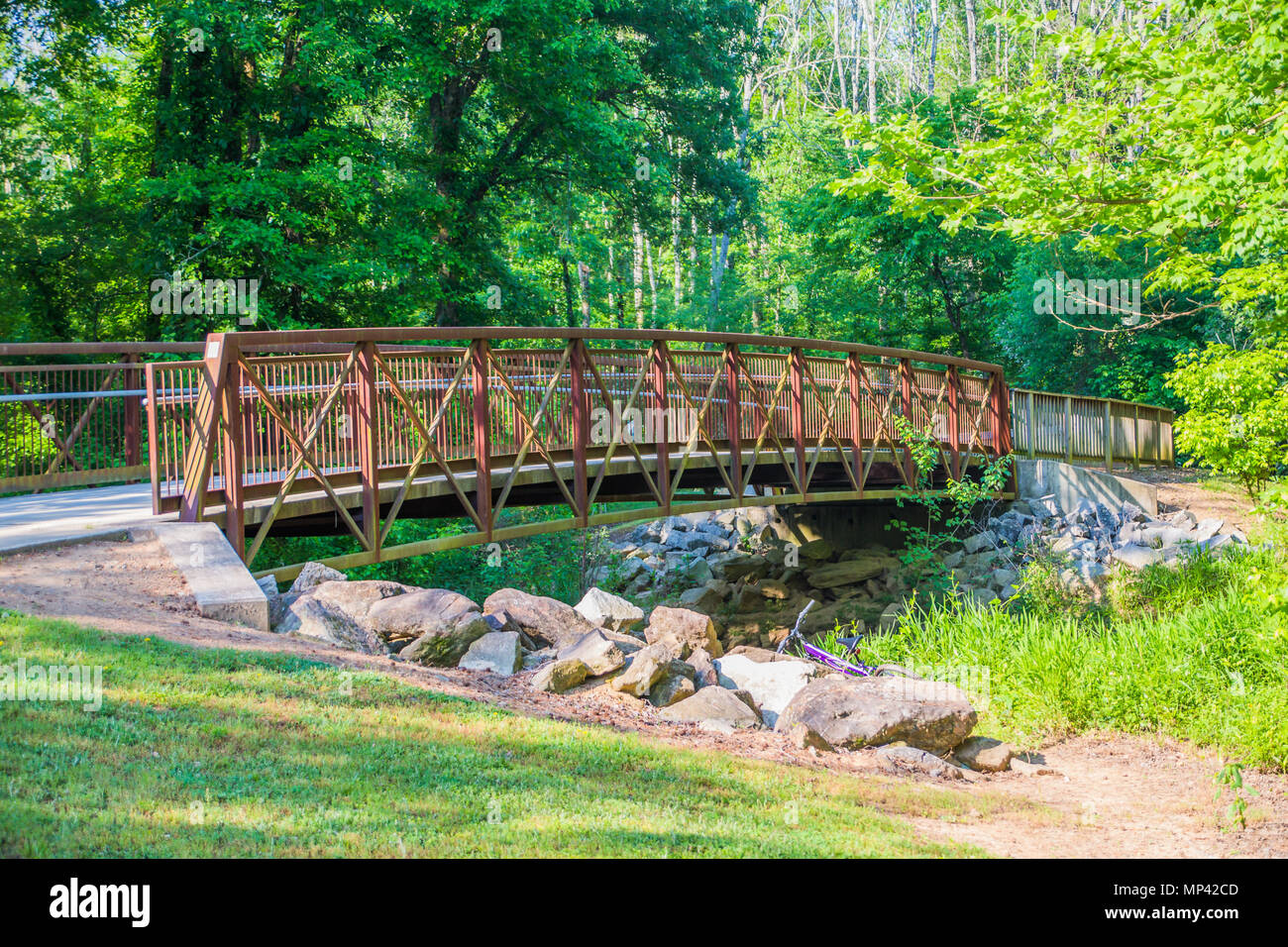Walking Path Over Rusty Bridge Stock Photo - Alamy