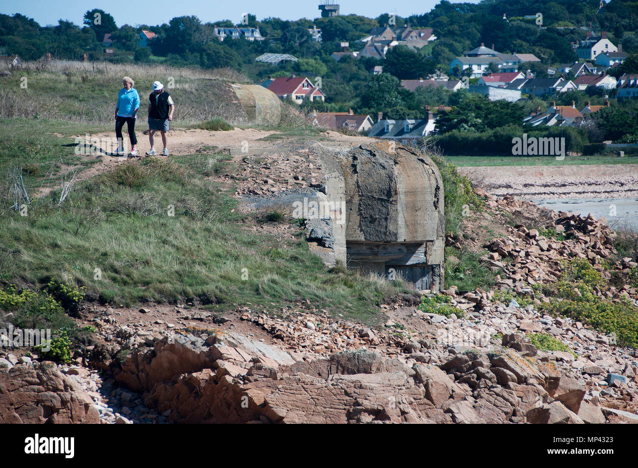 world war 2 German fortification with tourists walking over it Stock ...