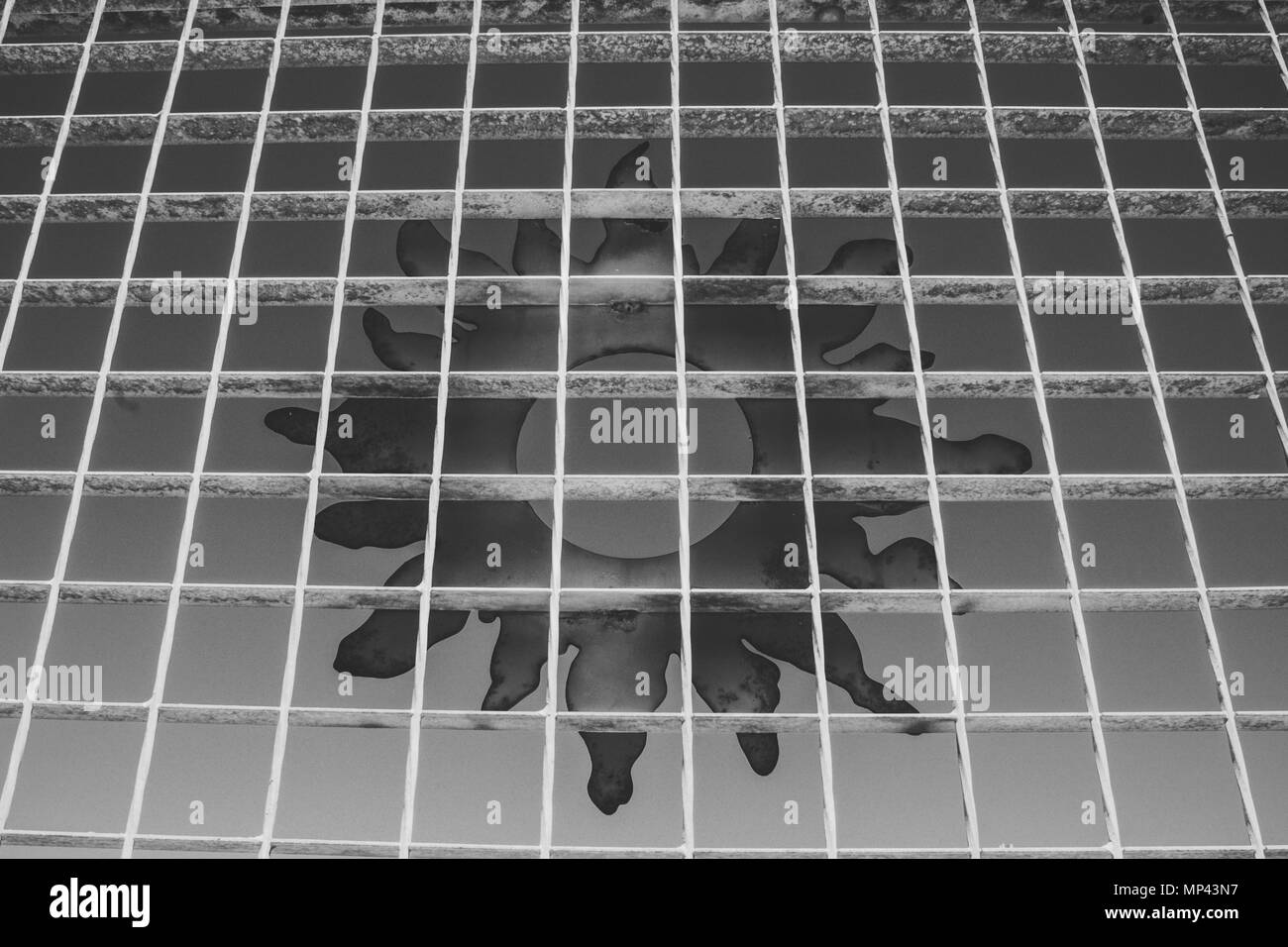 Ornamental frame background sun Black and White Stock Photos & Images ...