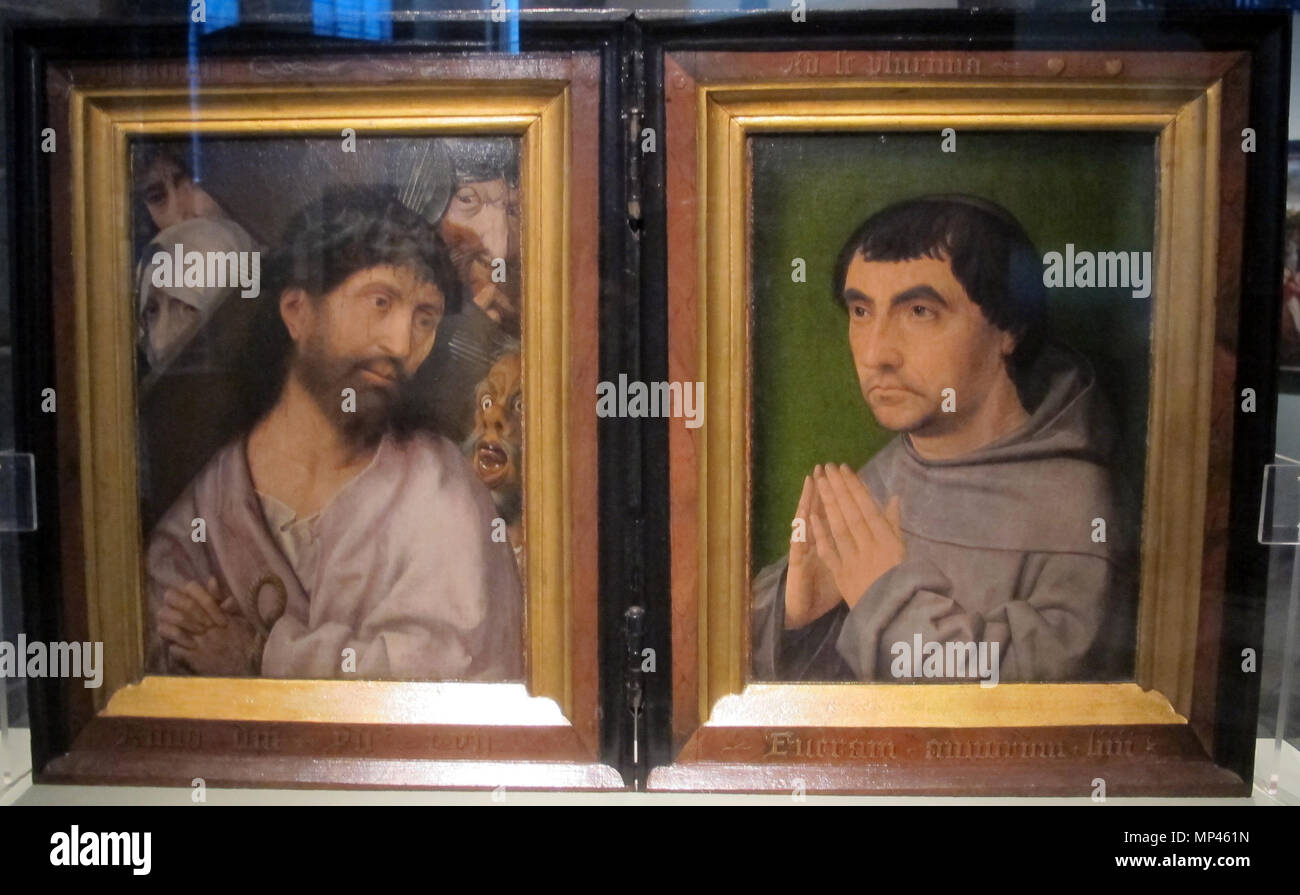 diptych of christ carrying the cross and a minderbroeder (reverse has ...