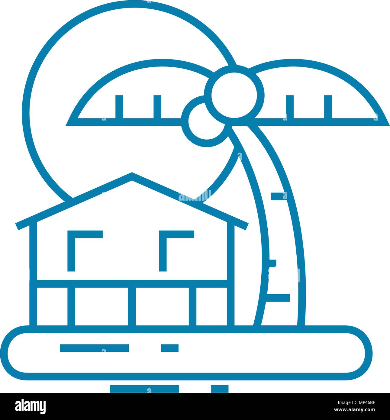 Island resort linear icon concept. Island resort line vector sign ...