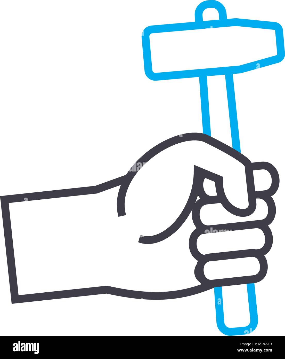 Joinery works linear icon concept. Joinery works line vector sign ...